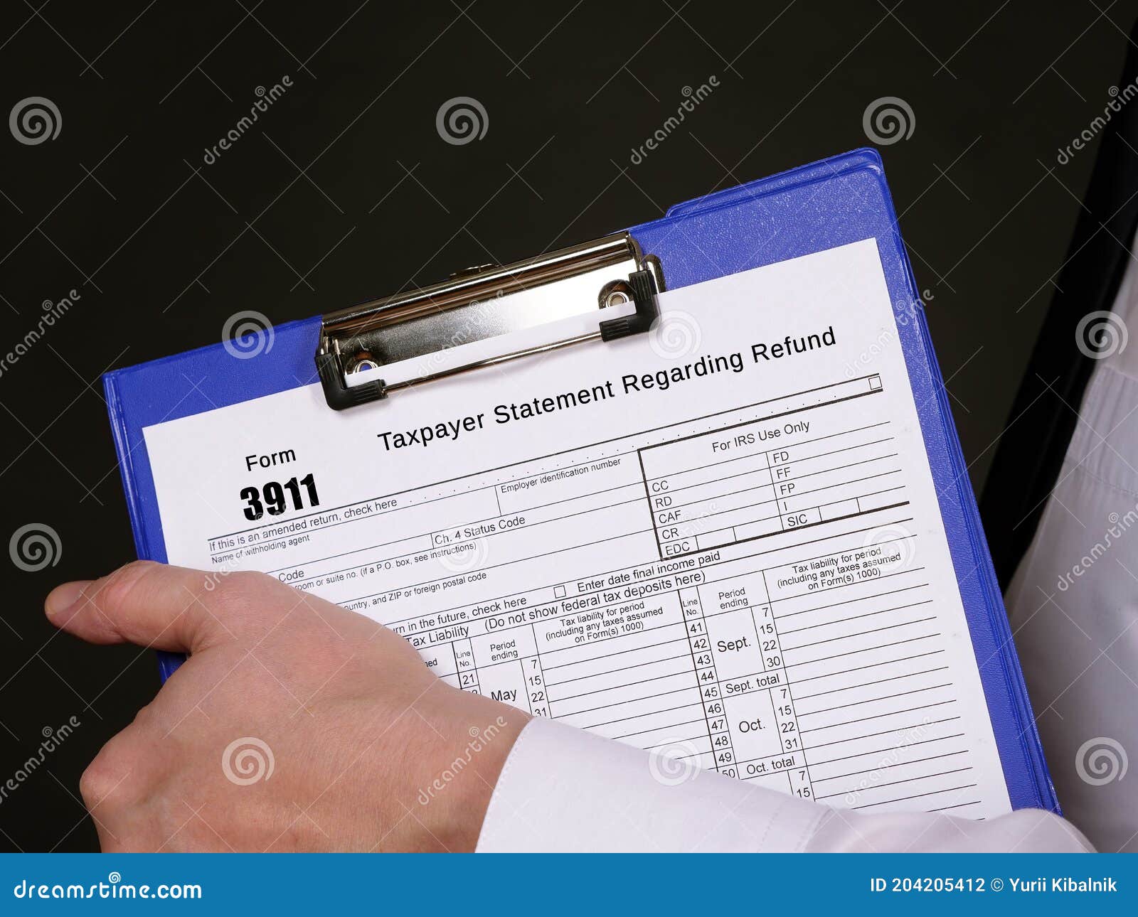 Form 3911 Taxpayer Statement Regarding Refund Stock Photo - Image of ...
