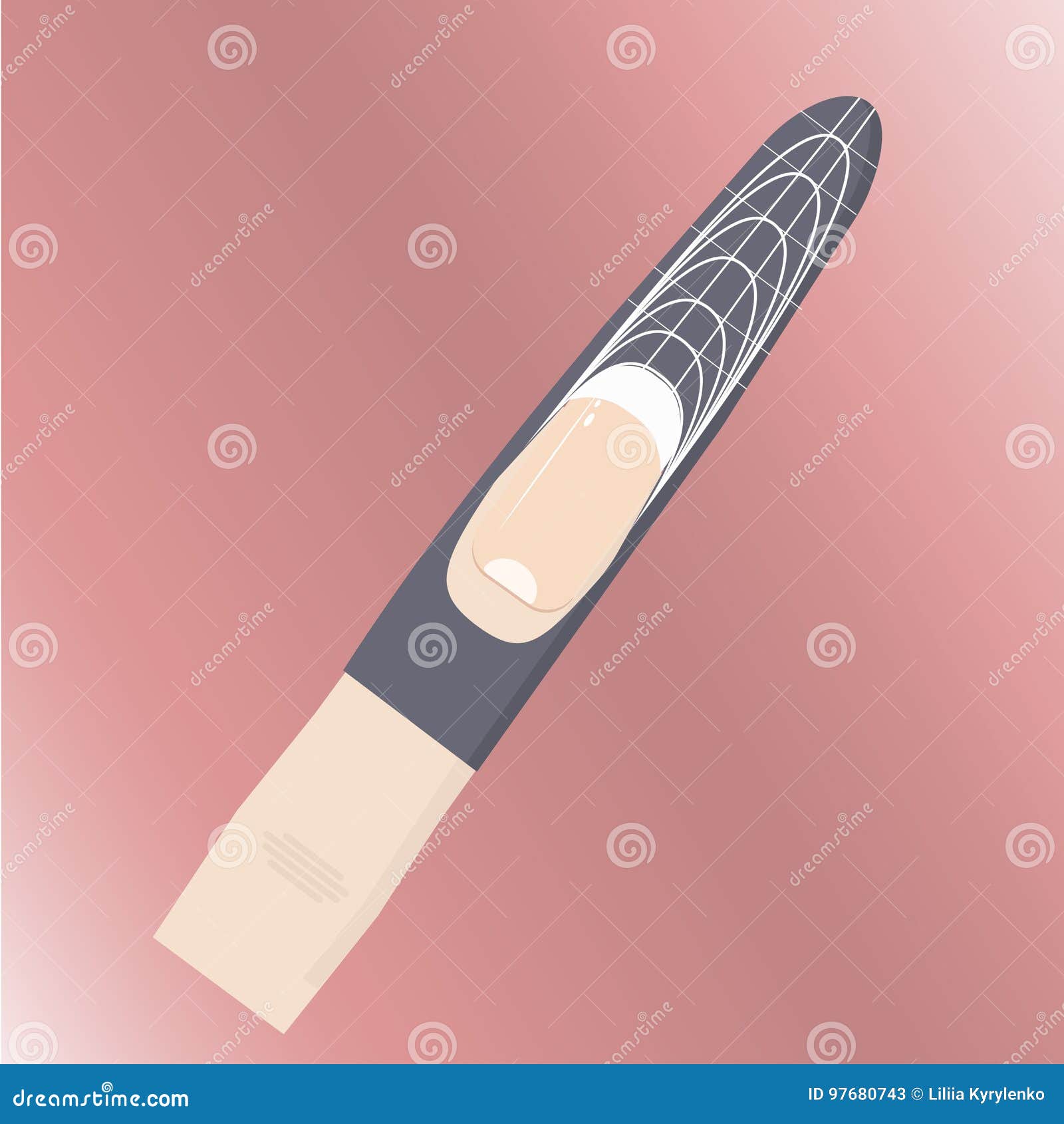 Form Or Template With Markings For Nail Extensions With Gel Or Acrylic ...