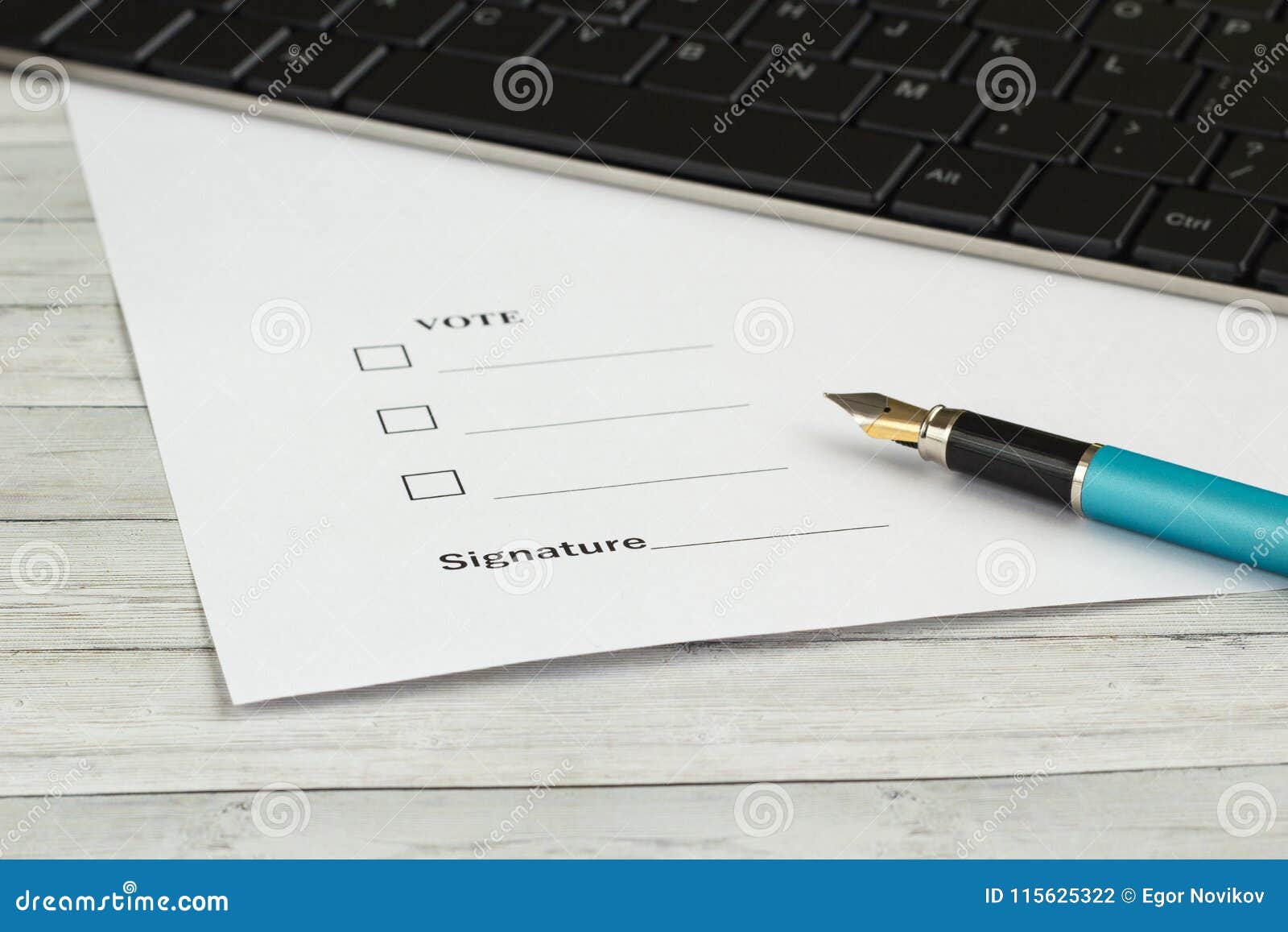 Form for Voting and Signing on the Office Table Stock Photo - Image of ...