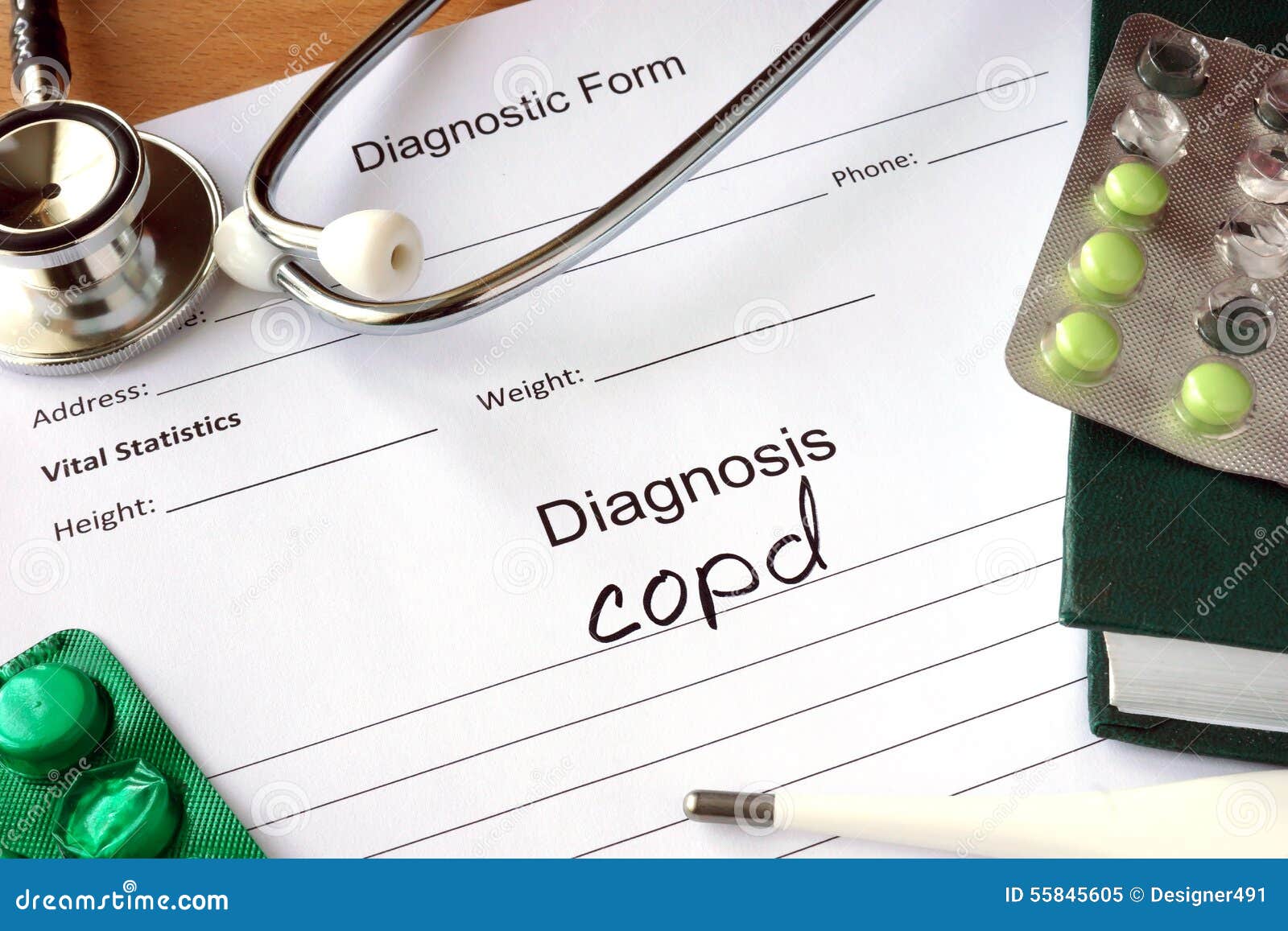 Form with Word Diagnosis Chronic Obstructive Pulmonary Disease (COPD ...