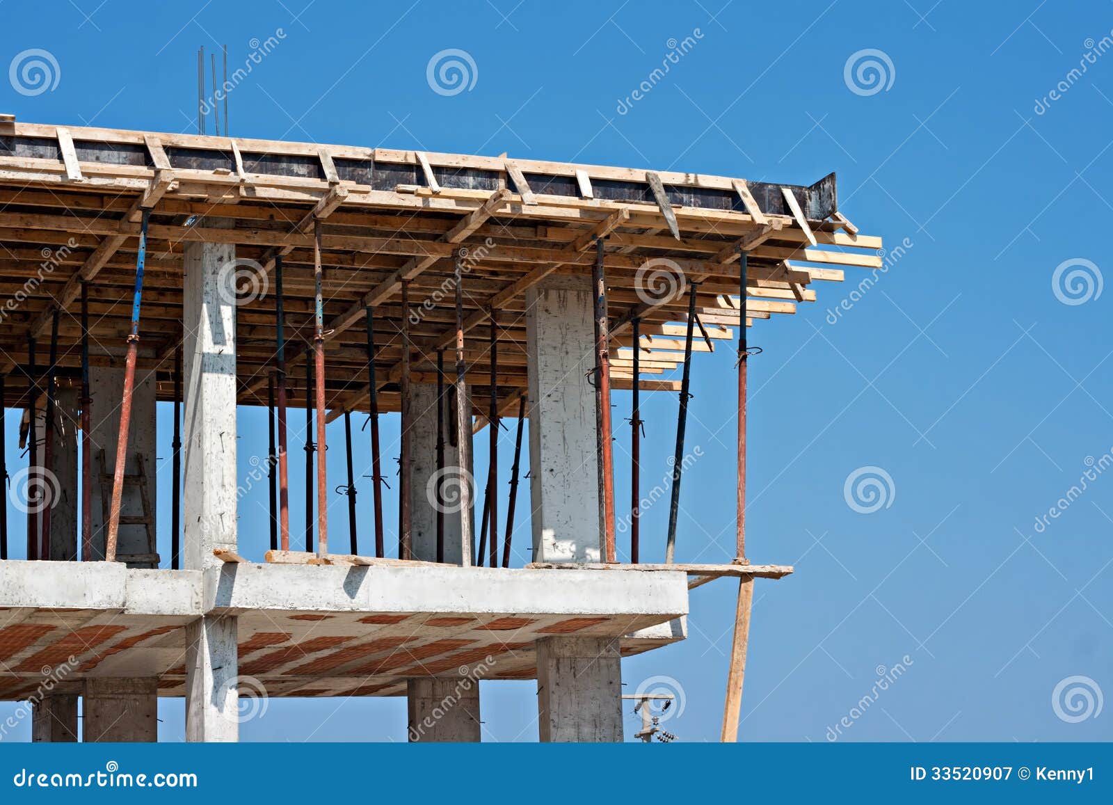 Form Work on Building Under Construction Stock Image - Image of column ...