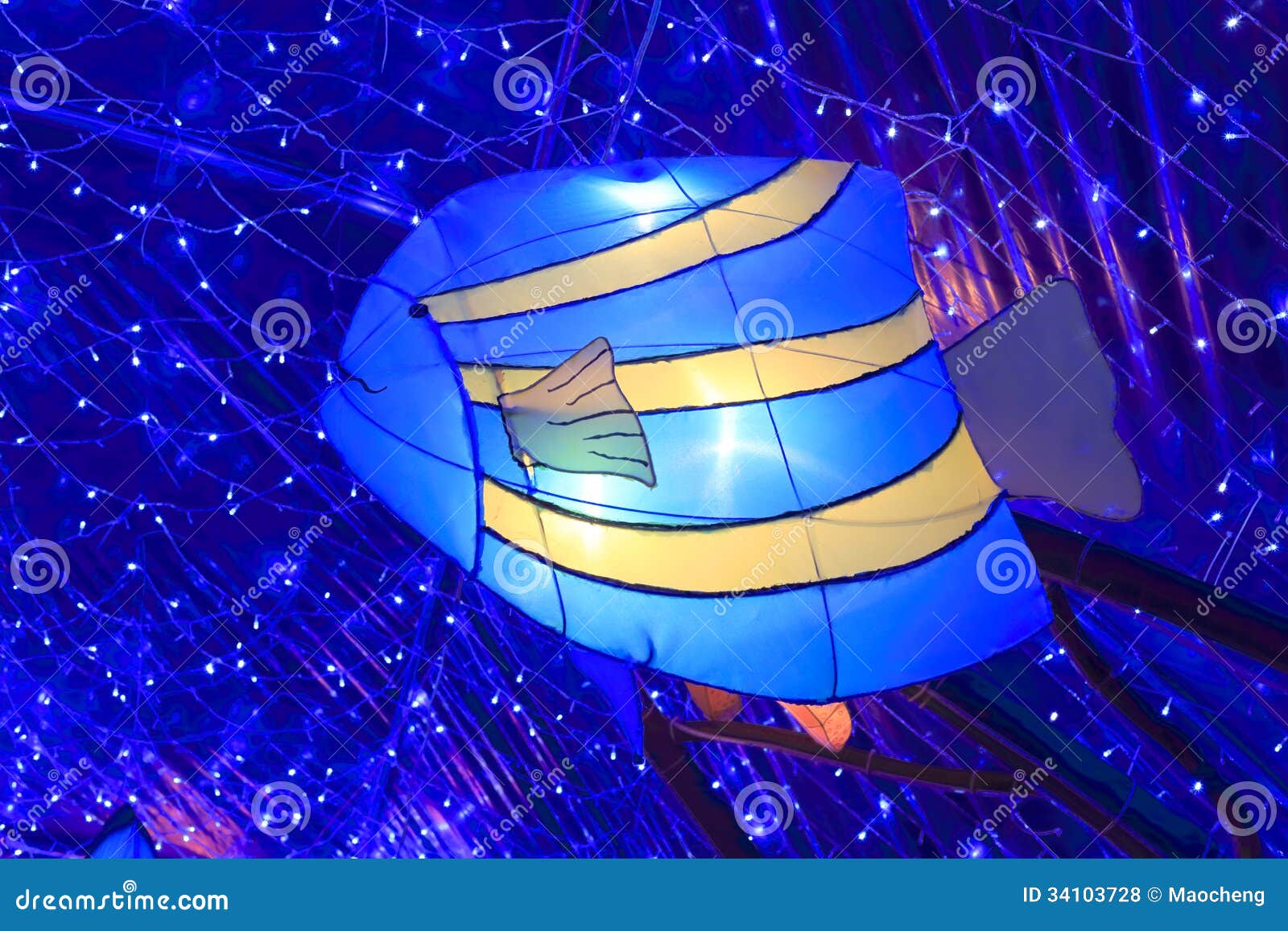 Forma Cinese Della Lanterna Del Pesce Di Mare Fotografia Stock ...