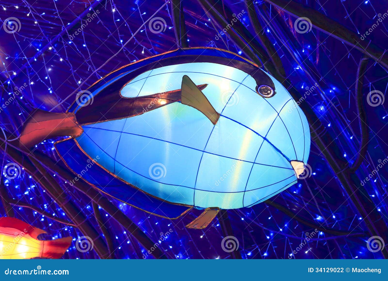 Forma Cinese Della Lanterna Del Pesce Di Mare Fotografia Stock ...