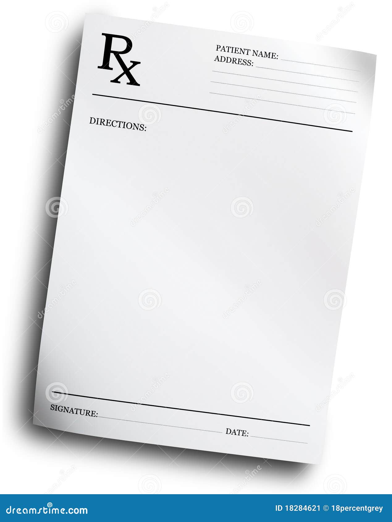 Forma De La Prescripción De RX Imagen de archivo - Imagen de drogas ...