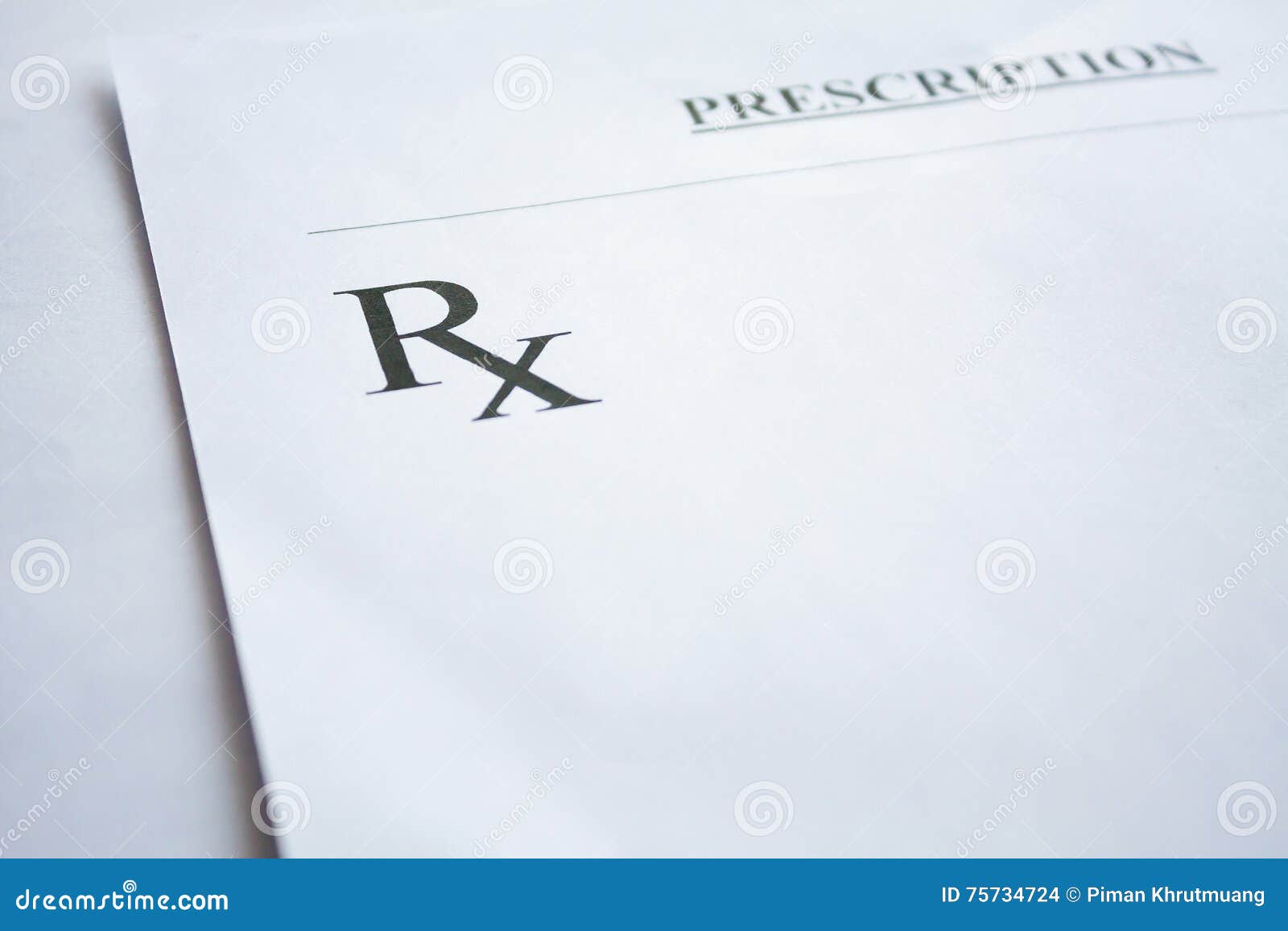 Forma De La Prescripción De RX En Blanco Foto de archivo - Imagen de ...