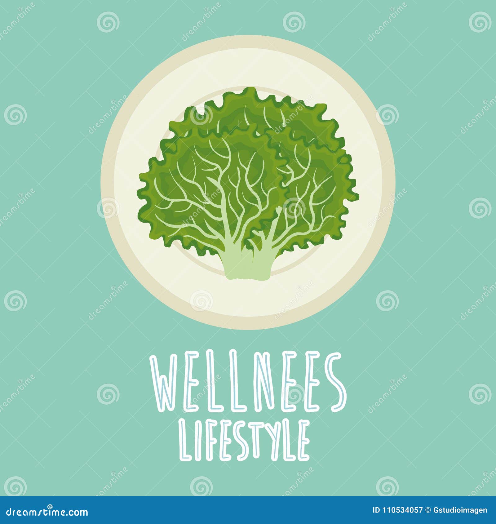 Forma De Vida Vegetal De La Salud De La Lechuga Ilustración del Vector ...
