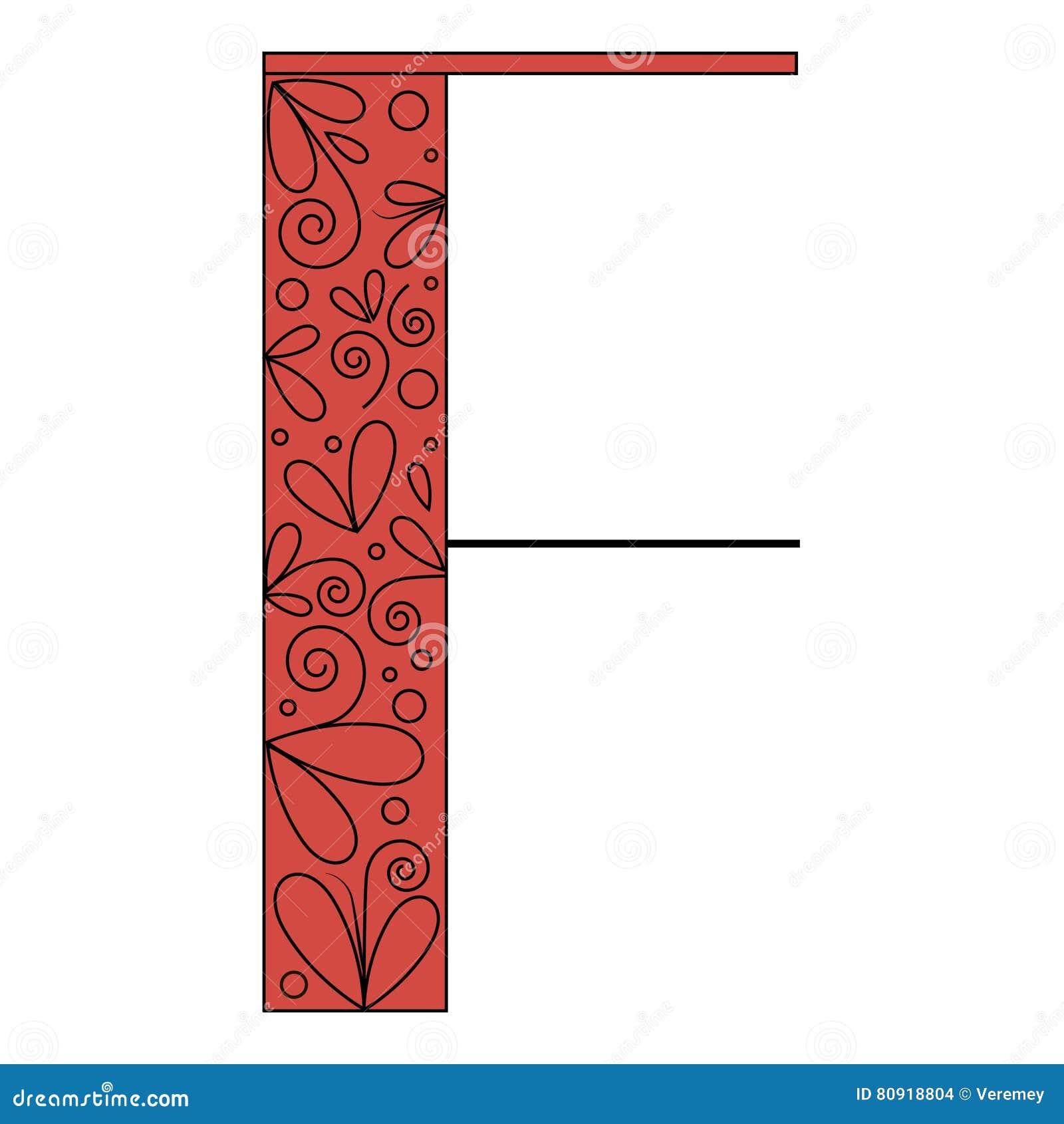 Forma Decorativa F Da Letra Ilustração do Vetor - Ilustração de ...