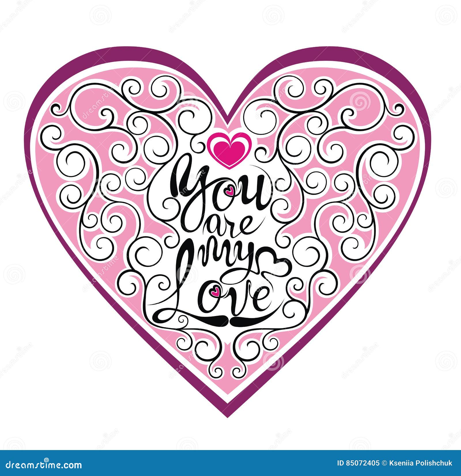 Forma Del Corazón Con Frase Del Amor Ilustración del Vector ...