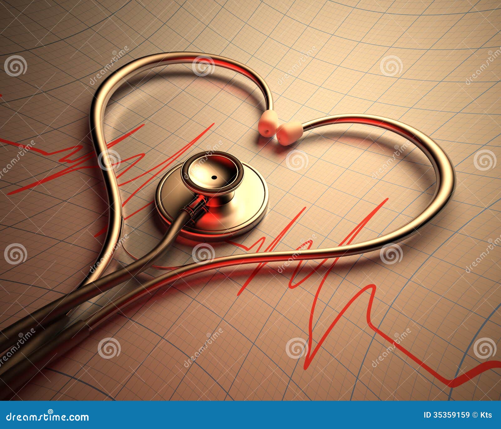 Forma Del Corazón Del Estetoscopio Stock de ilustración - Ilustración ...