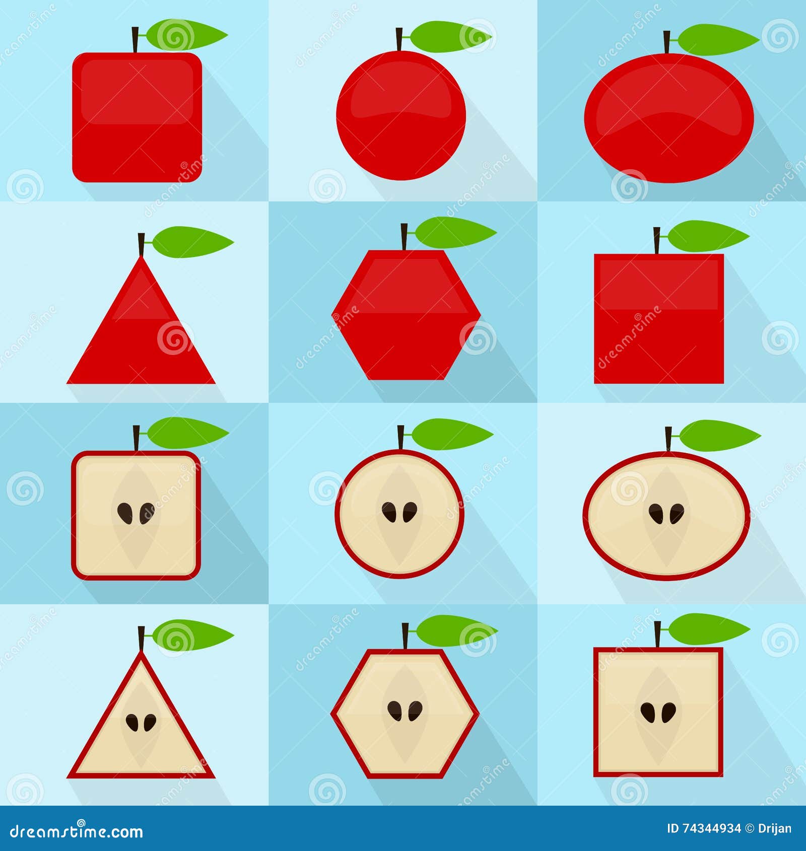 Forma geométrica de Apple ilustração do vetor. Ilustração de objeto ...