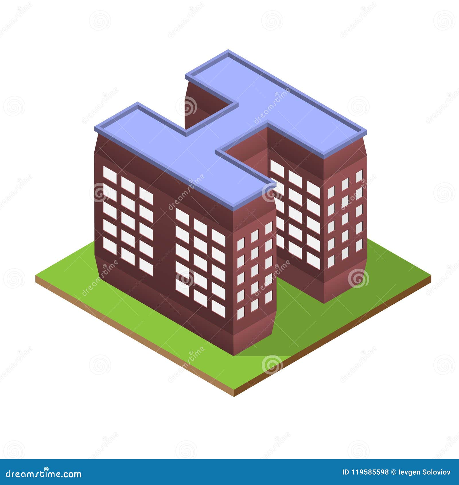 Forma Isométrica De La Letra H Del Edificio Ilustración del Vector - Ilustración de isométrico ...
