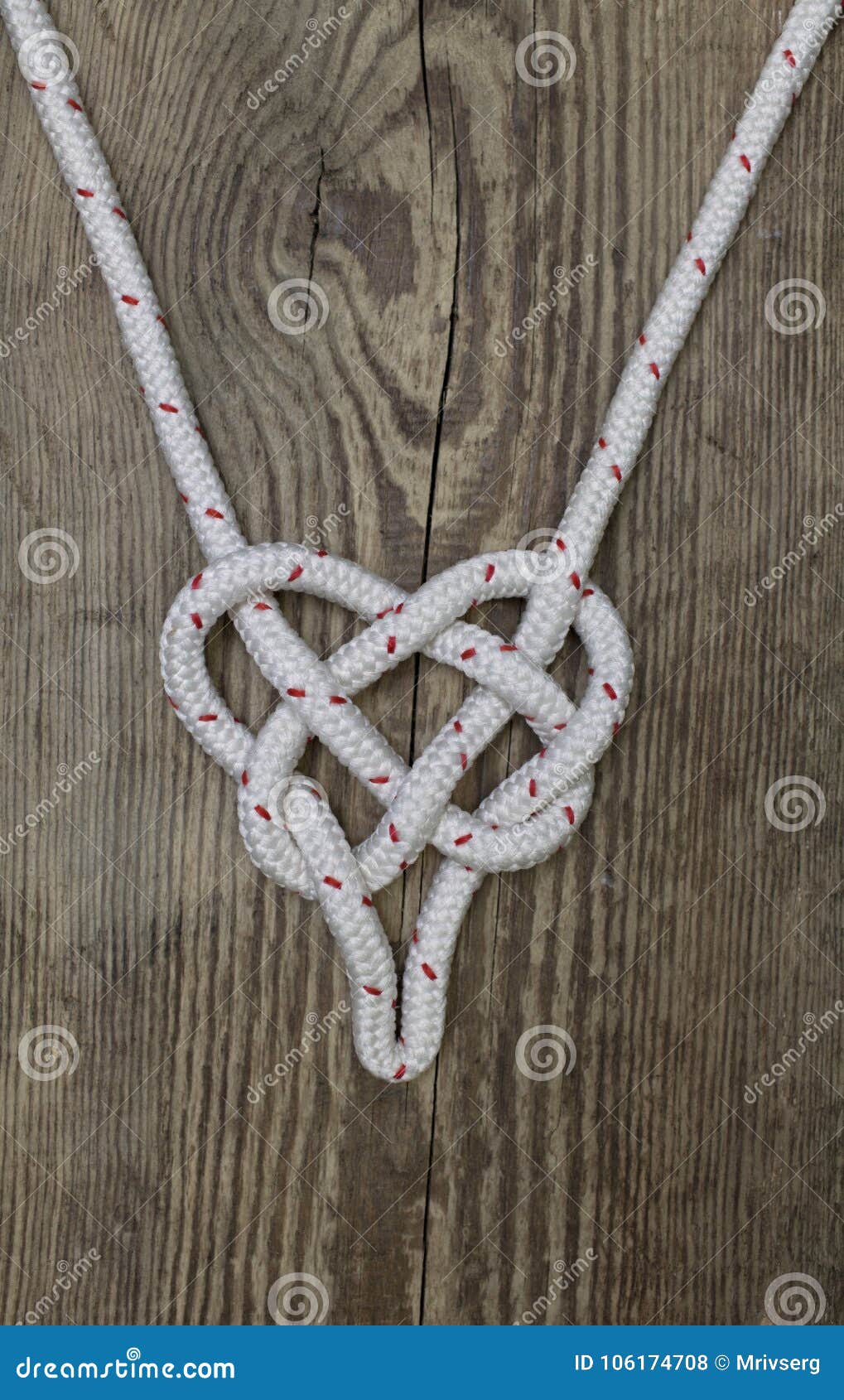 Forma Marina Del Nodo Della Corda Di Cuore Fotografia Stock - Immagine ...