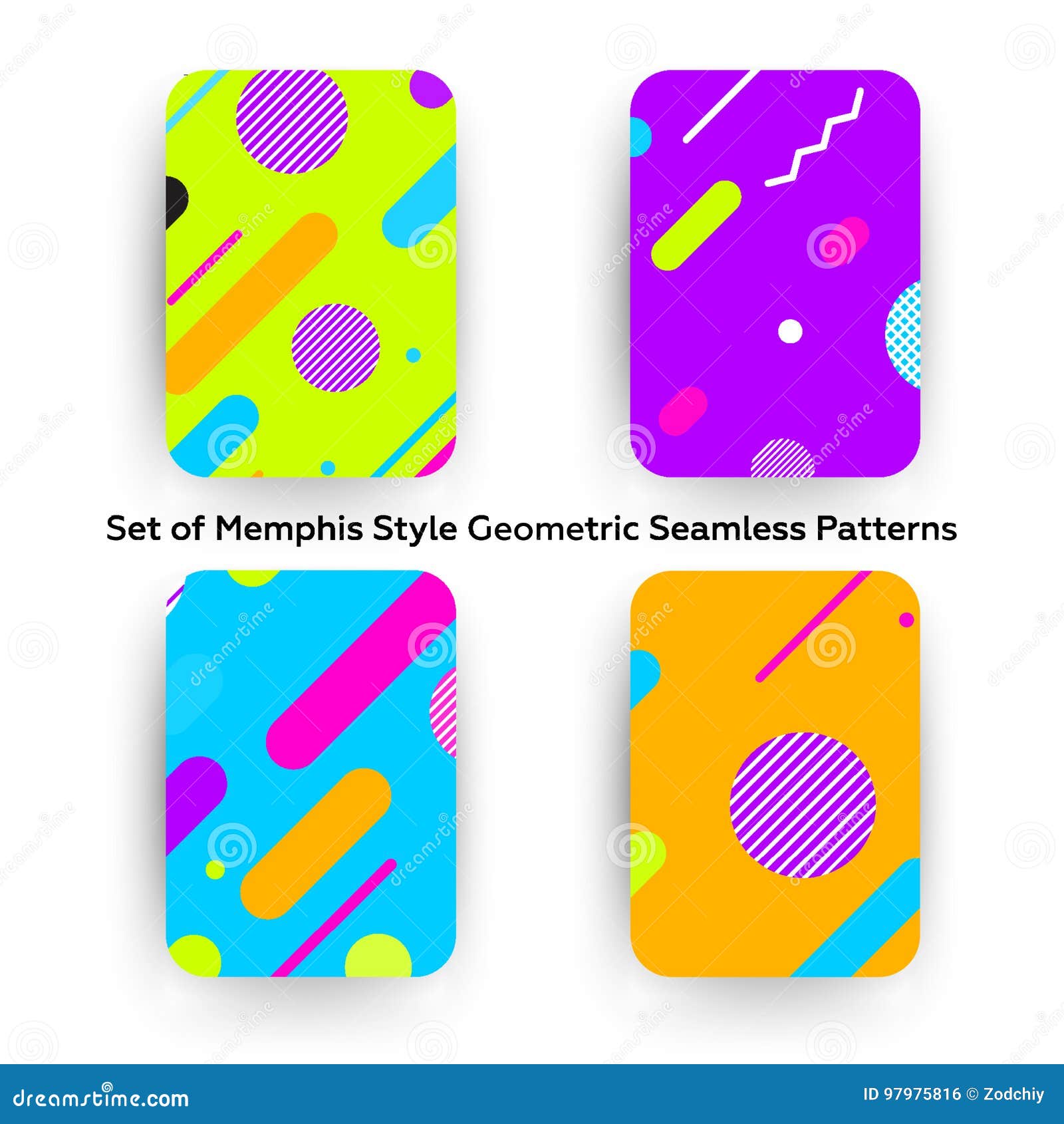 Forma Memphis Style Geometric Pattern Do Moderno Ilustração do Vetor ...