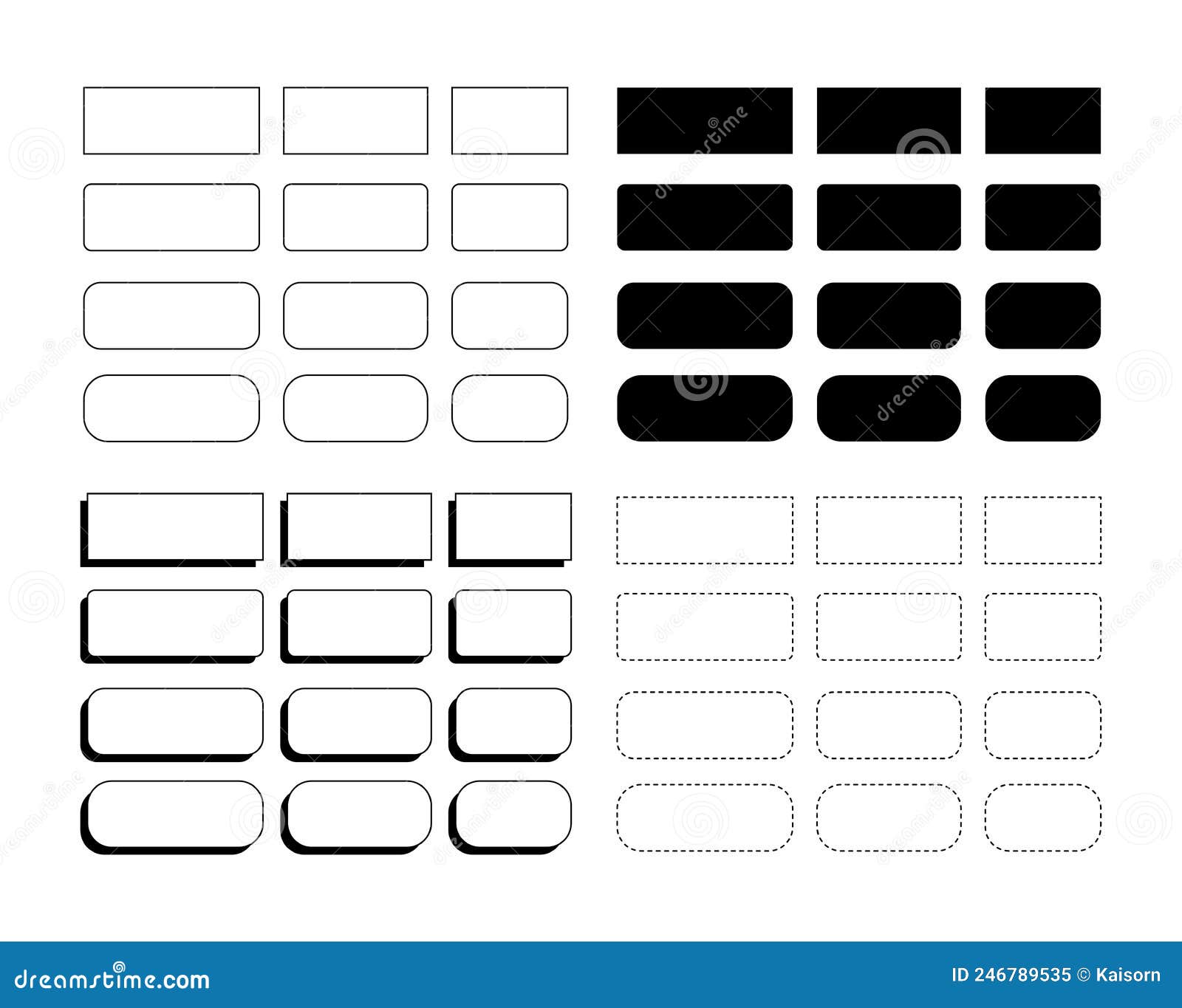 Forma Rectangular Con Fondo De Esquina Redondeado Ilustración del ...