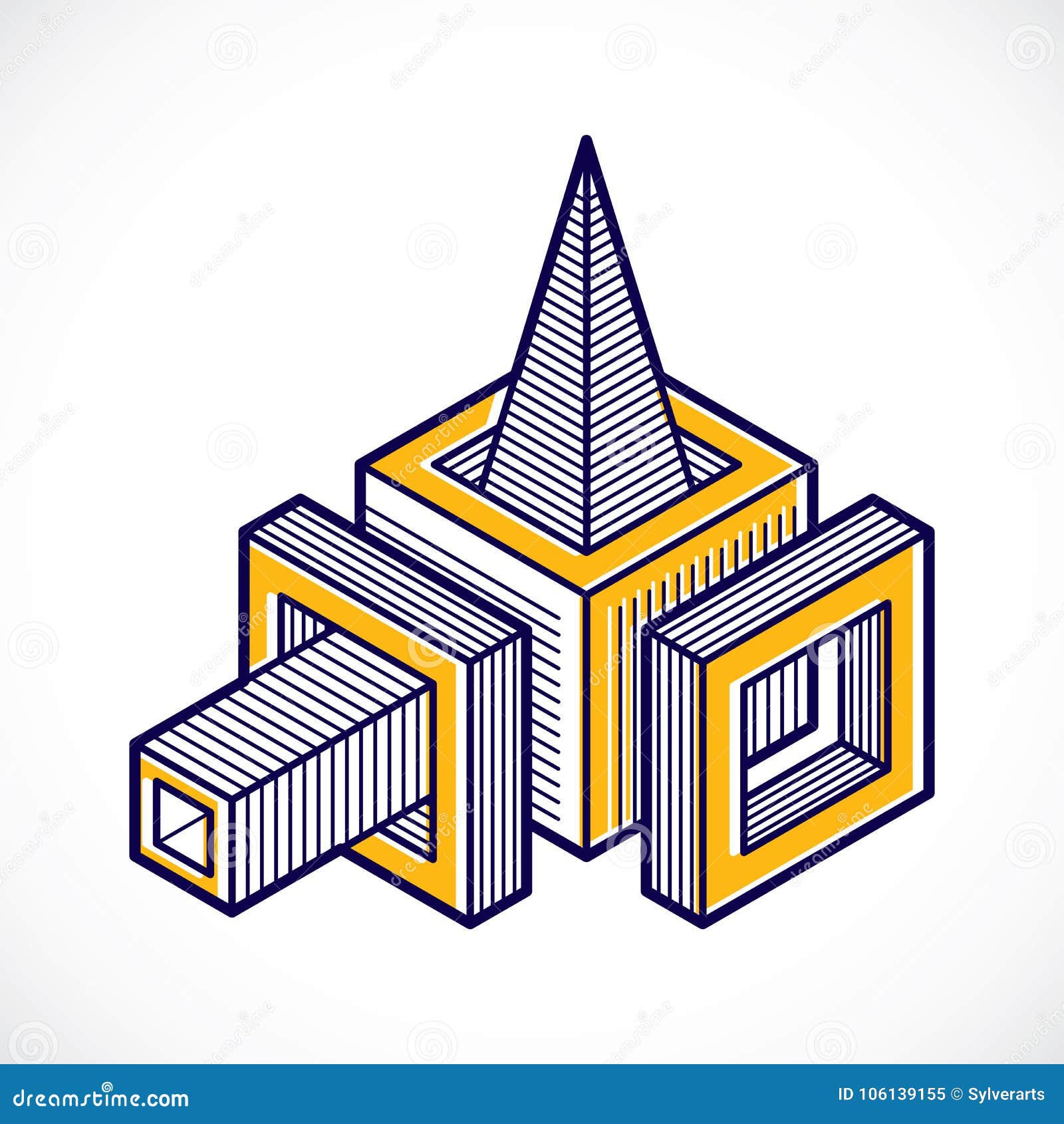 Forma Tridimensional Abstracta, Elemento Del Cubo Del Diseño Del Vector ...