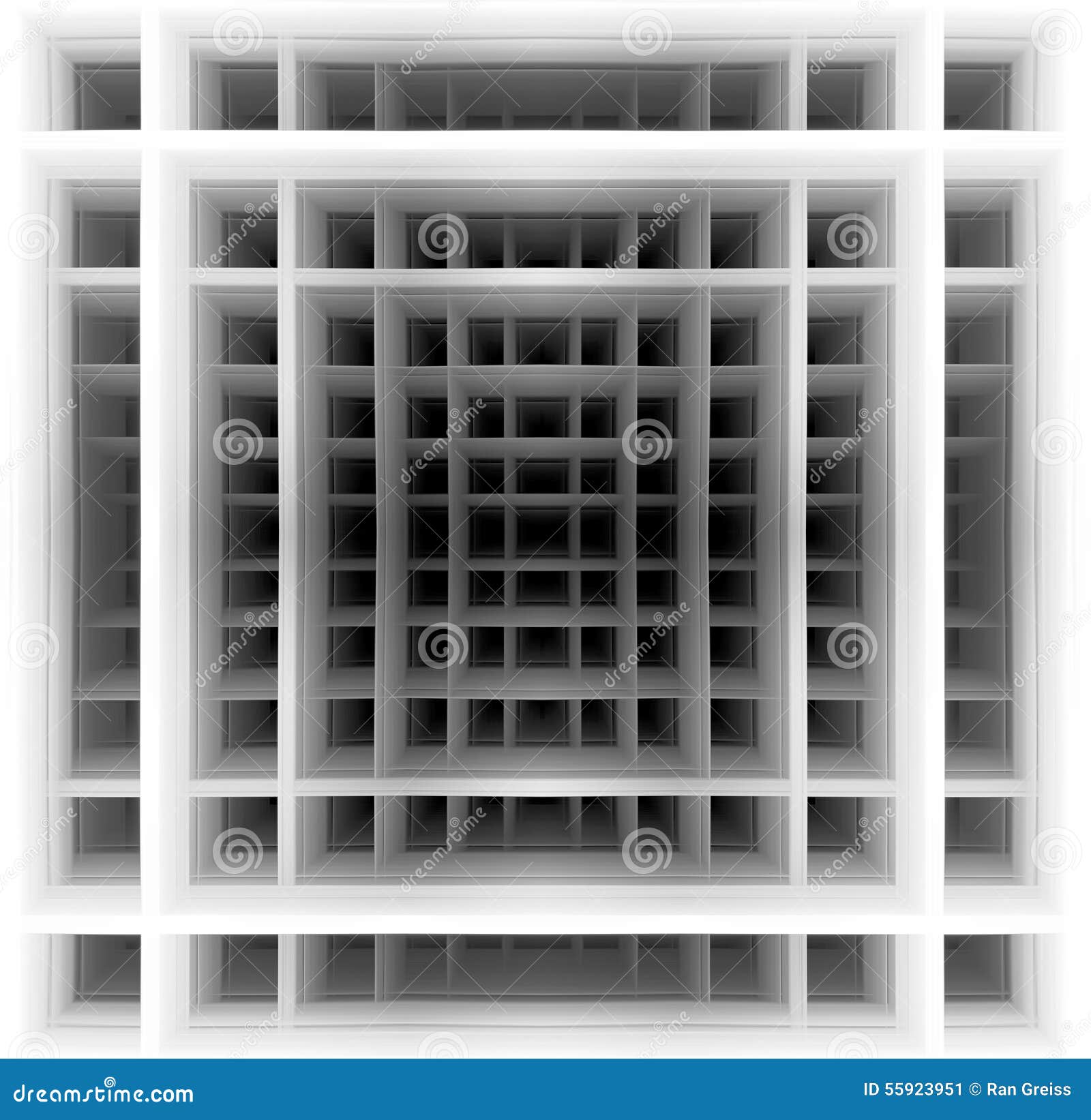 Forma Tridimensional - Cuadrados Blancos Y Negros Stock de ilustración ...