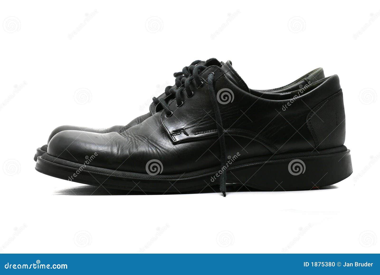 Formal Black Leather Shoes for Men - Side View Stock Photo - Image of ...