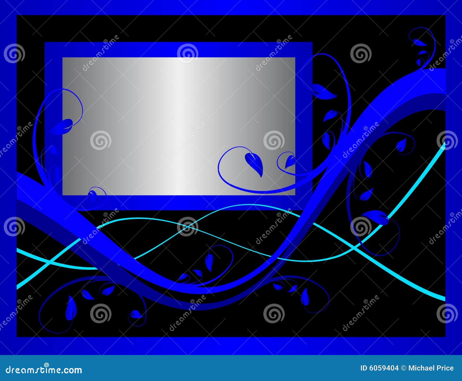 Formal Blue Floral Background Stock Images - Image: 6059404