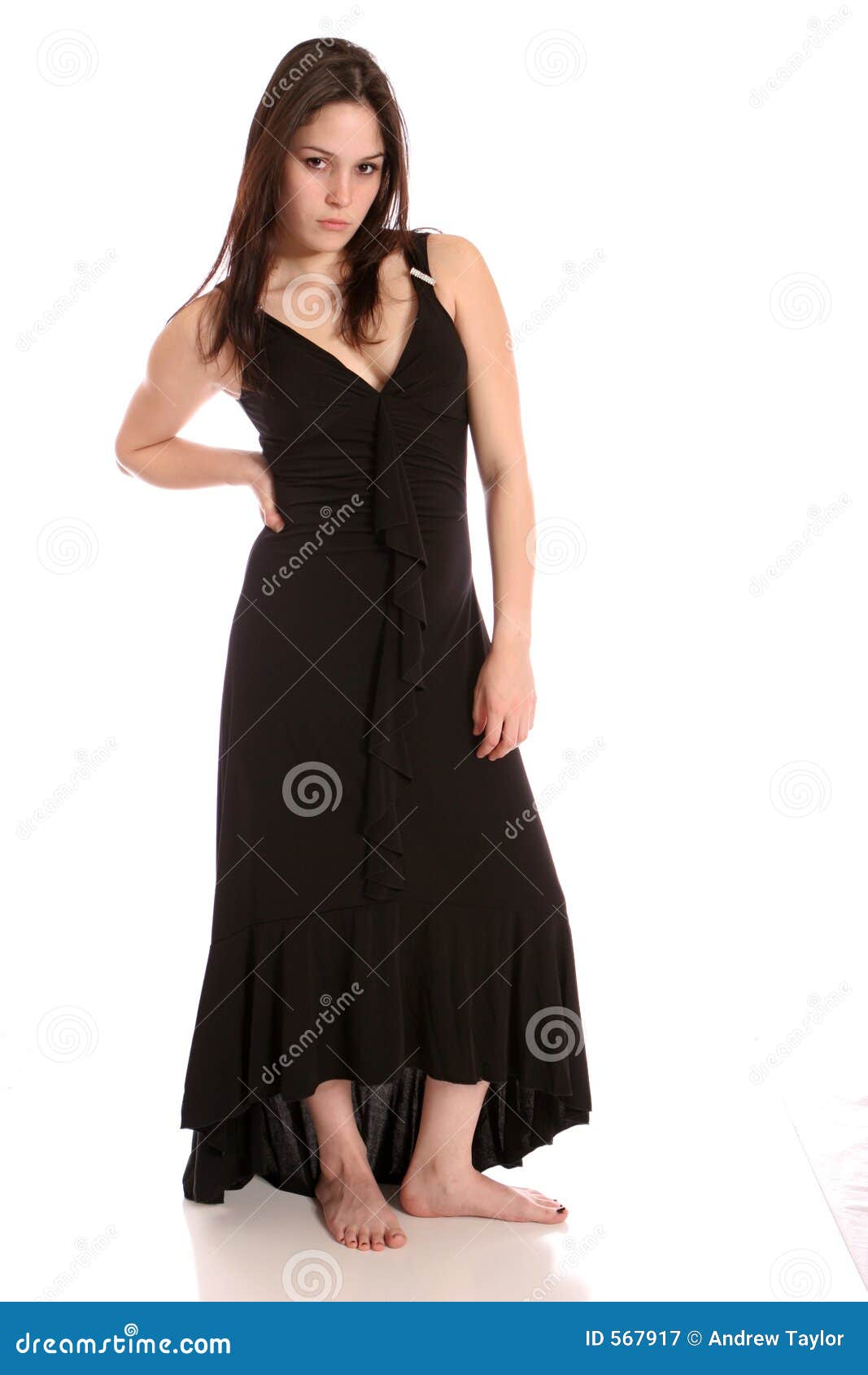 Formal Brunette Barefoot Royalty Free Stock Photography - Image: 567917