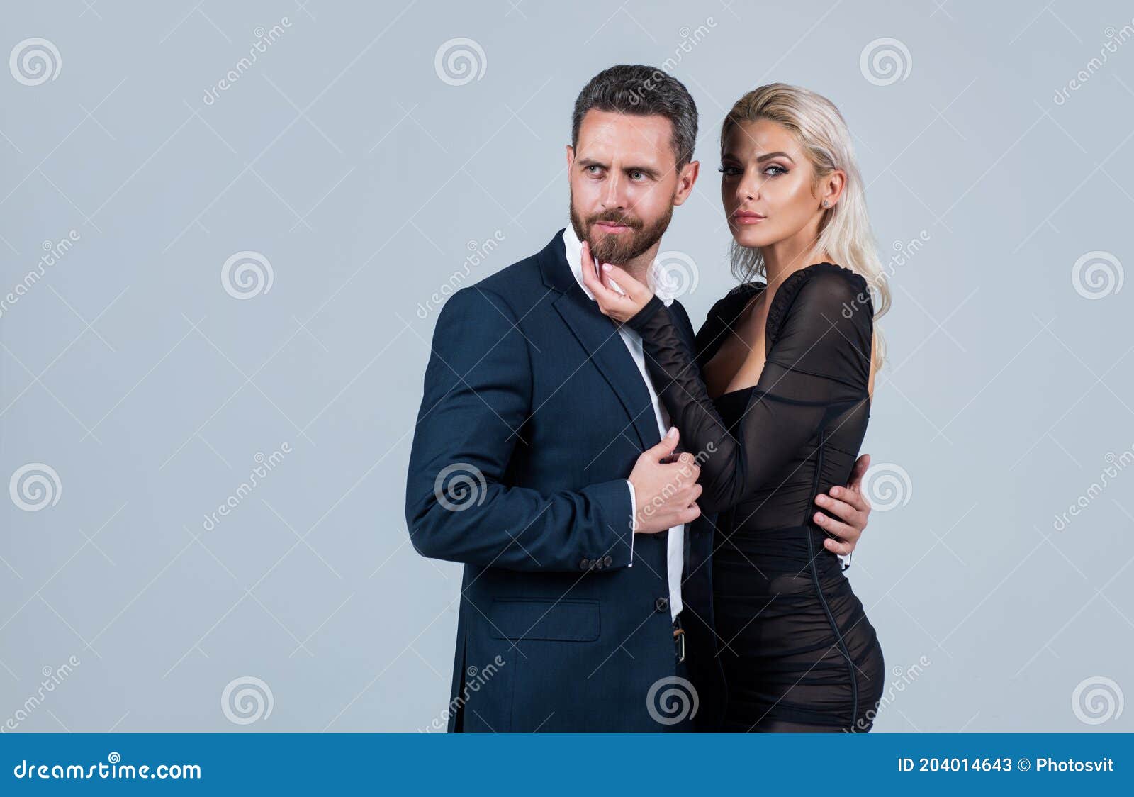 Formal Couple in Love Embrace Having Romantic Relations, Love Stock ...