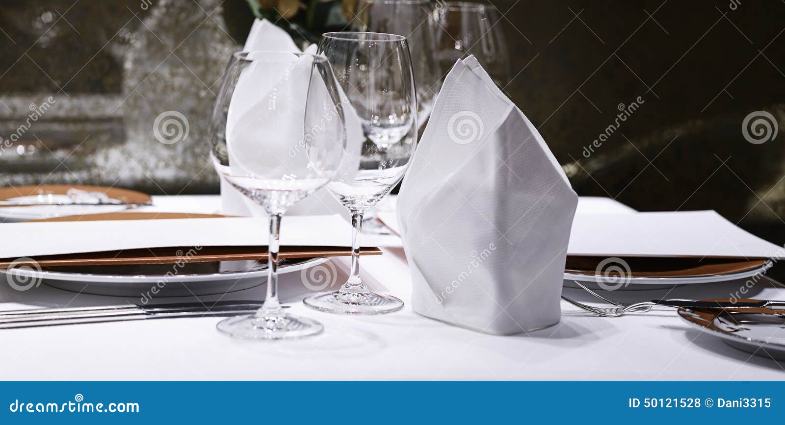 Formal dining table set up stock photo. Image of isolated - 50121528