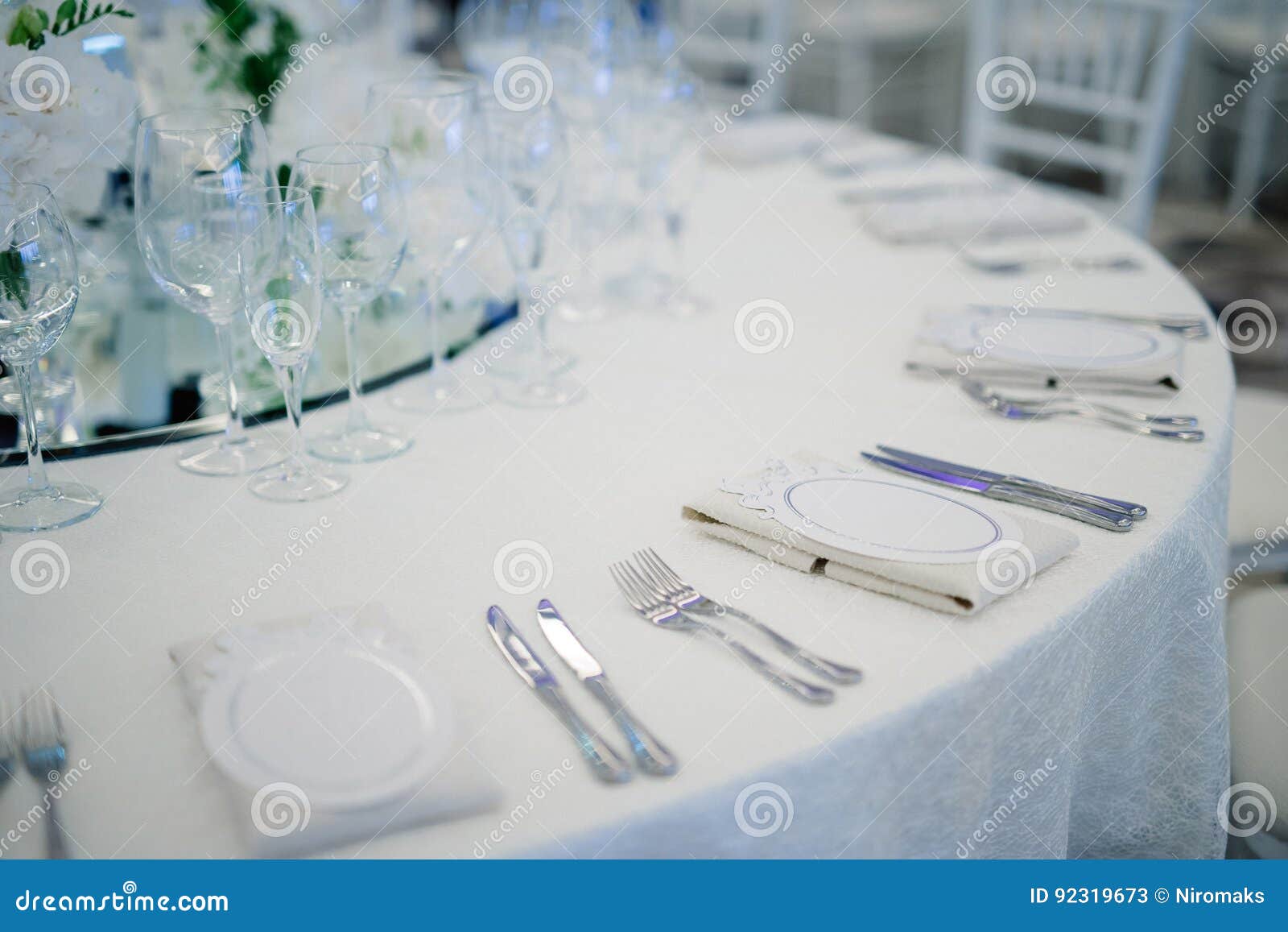 Formal Dinner Service As at a Wedding Banquet Stock Image - Image of ...