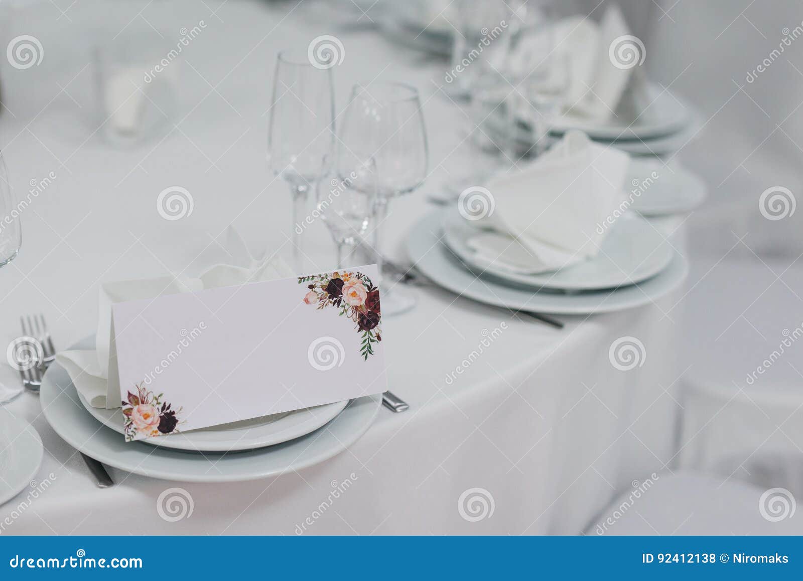 Formal Dinner Service As at a Wedding Banquet Stock Photo - Image of ...