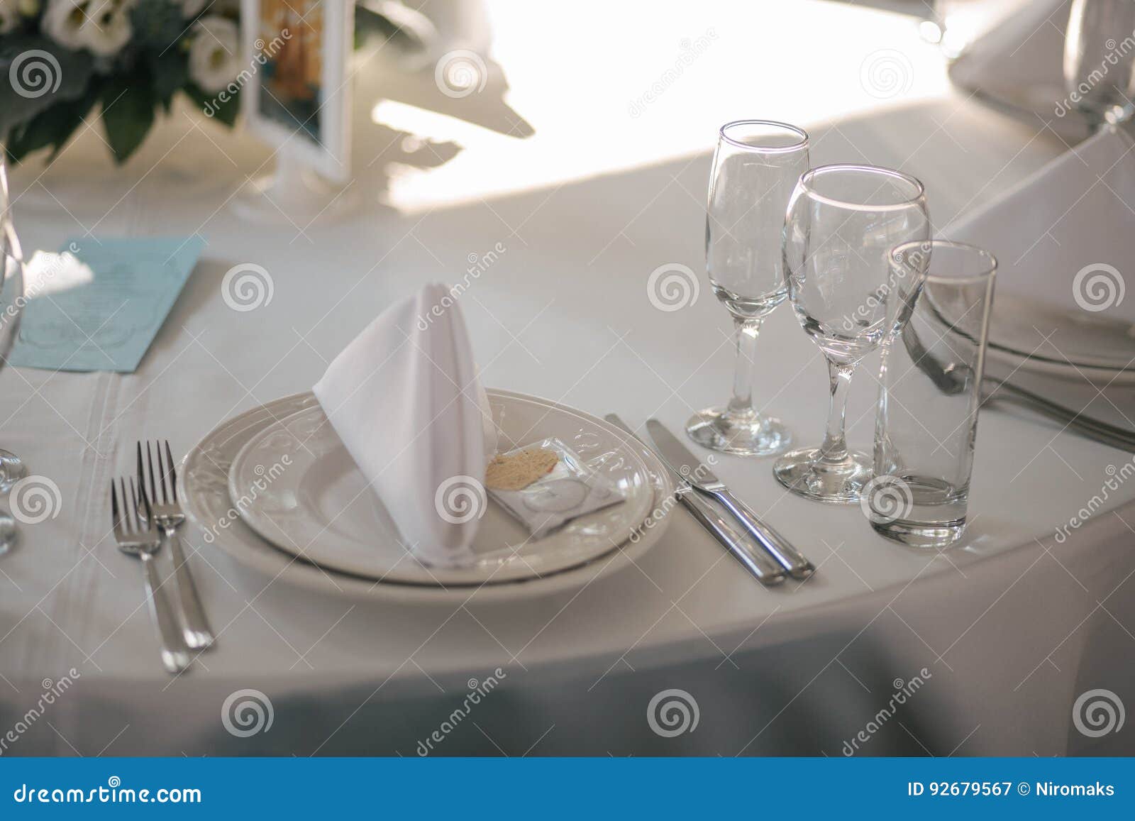 Formal Dinner Service As at a Wedding Banquet Stock Image - Image of ...