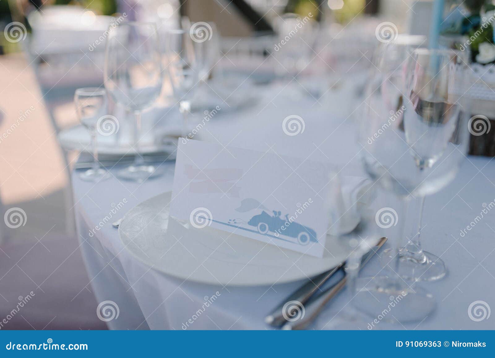 Formal Dinner Service As at a Wedding Banquet Stock Image - Image of ...