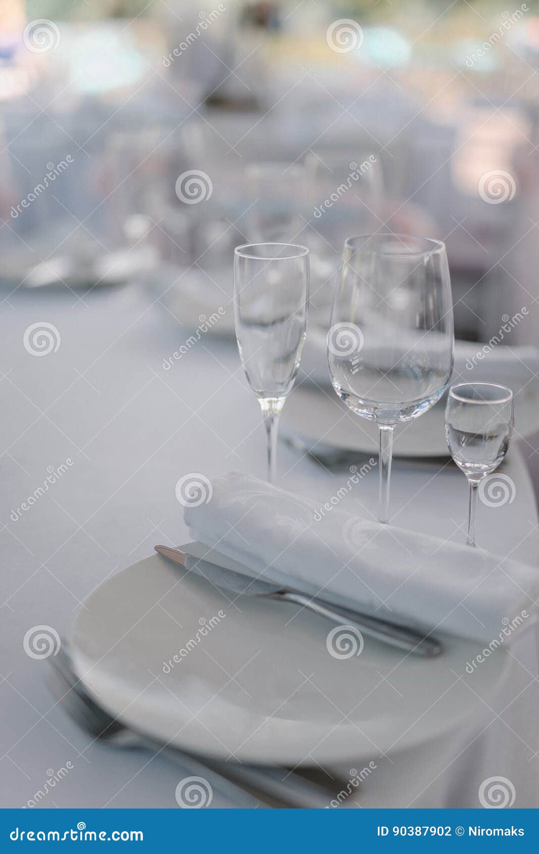 Formal Dinner Service As at a Wedding Banquet Stock Photo - Image of ...