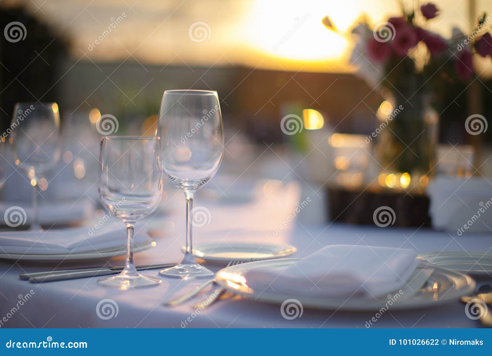 Formal Dinner Service at a Wedding Banquet Stock Photo - Image of plate ...