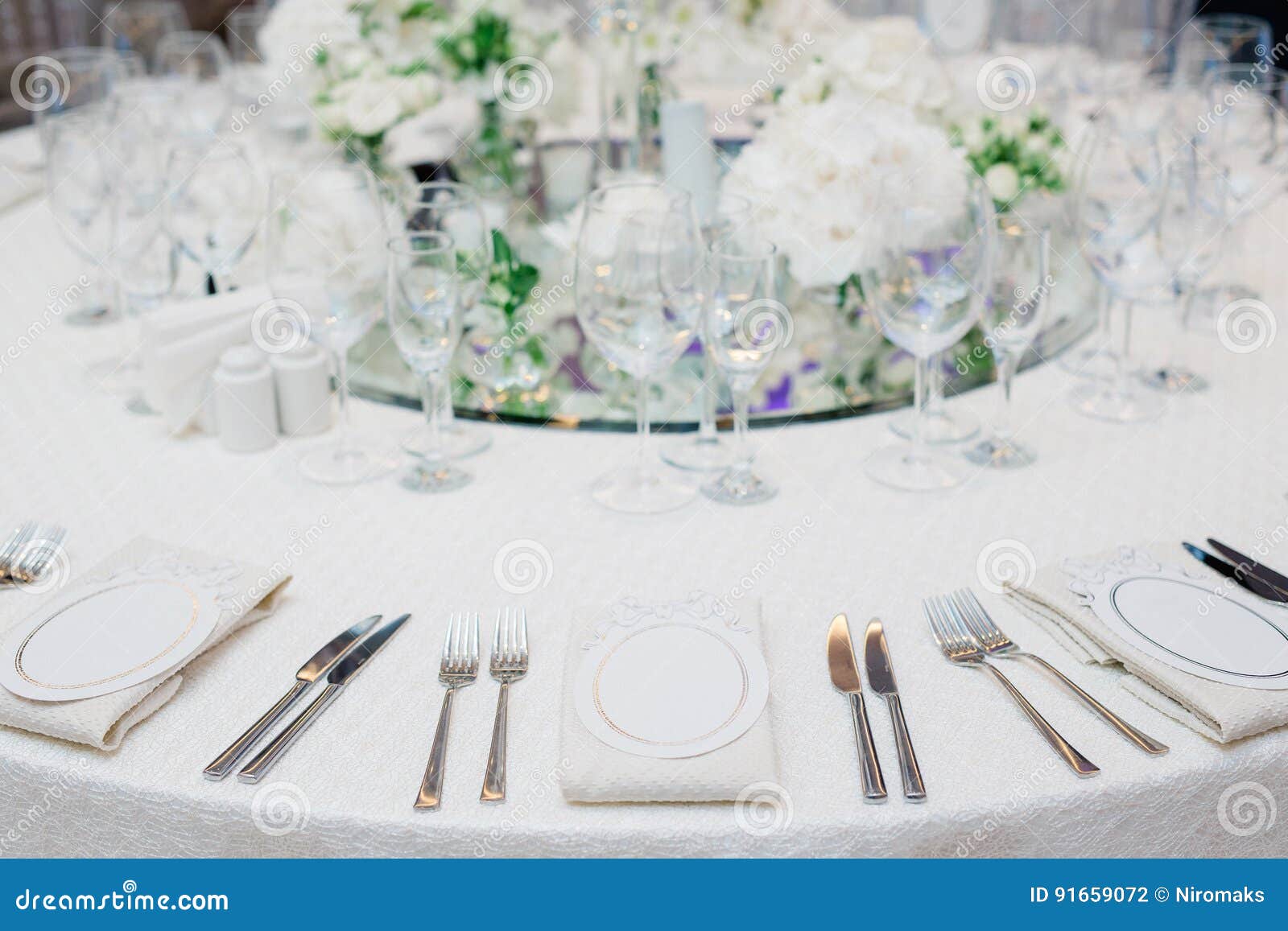 Formal Dinner Service at a Wedding Banquet Stock Photo - Image of ...