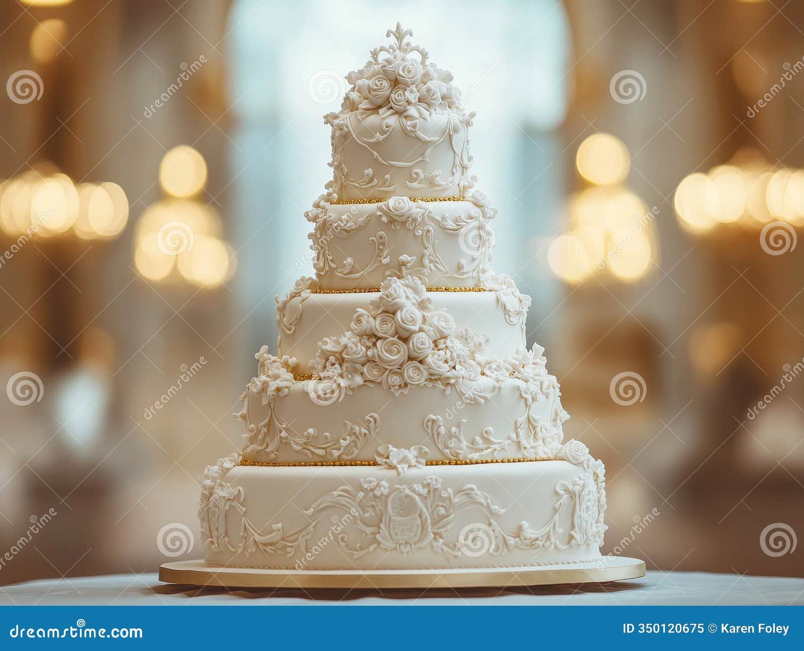 Formal Elegant Wedding Cake with Copy Space Stock Illustration ...