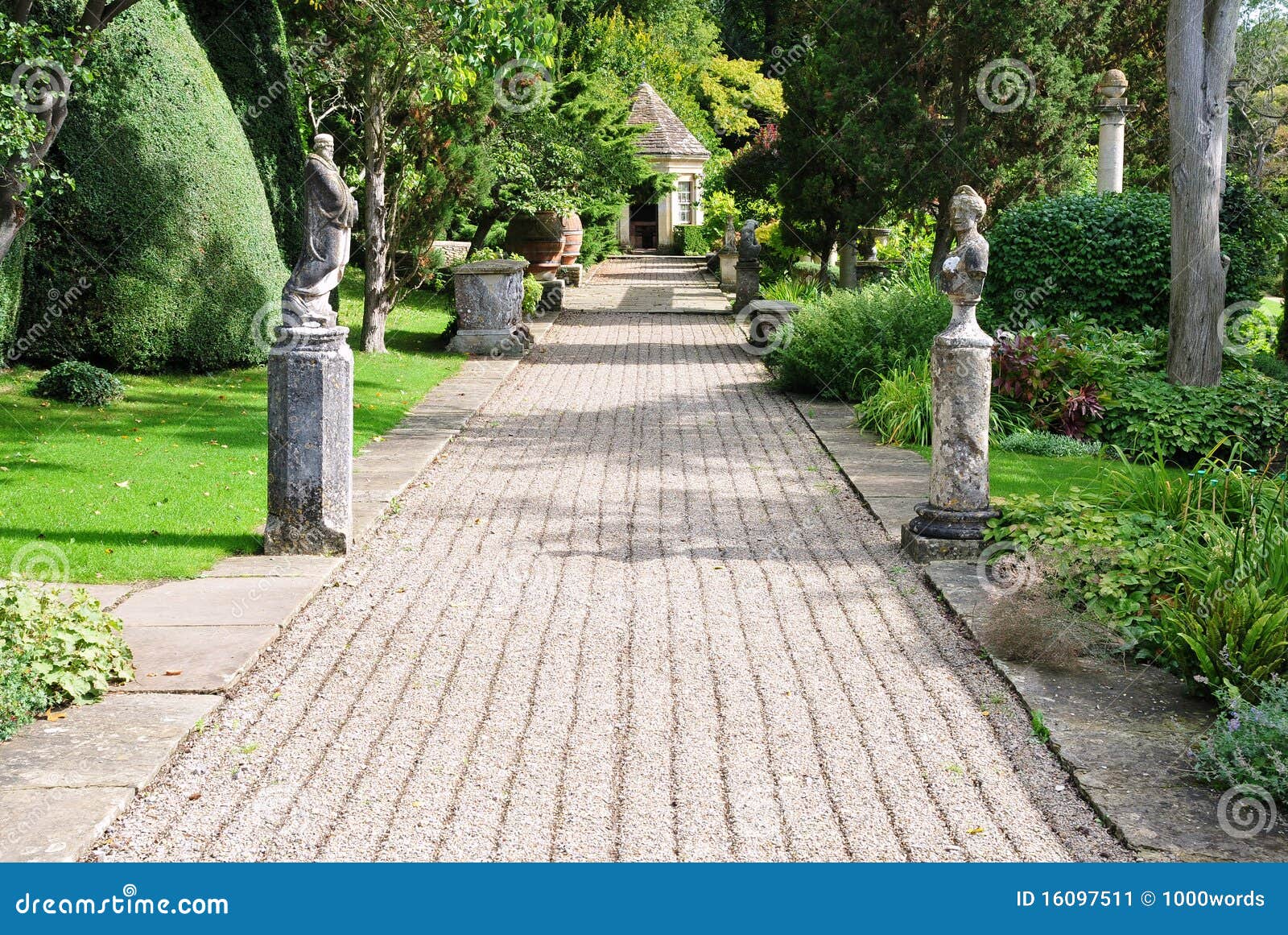 Formal Garden Pathway stock image. Image of hedgerow - 16097511