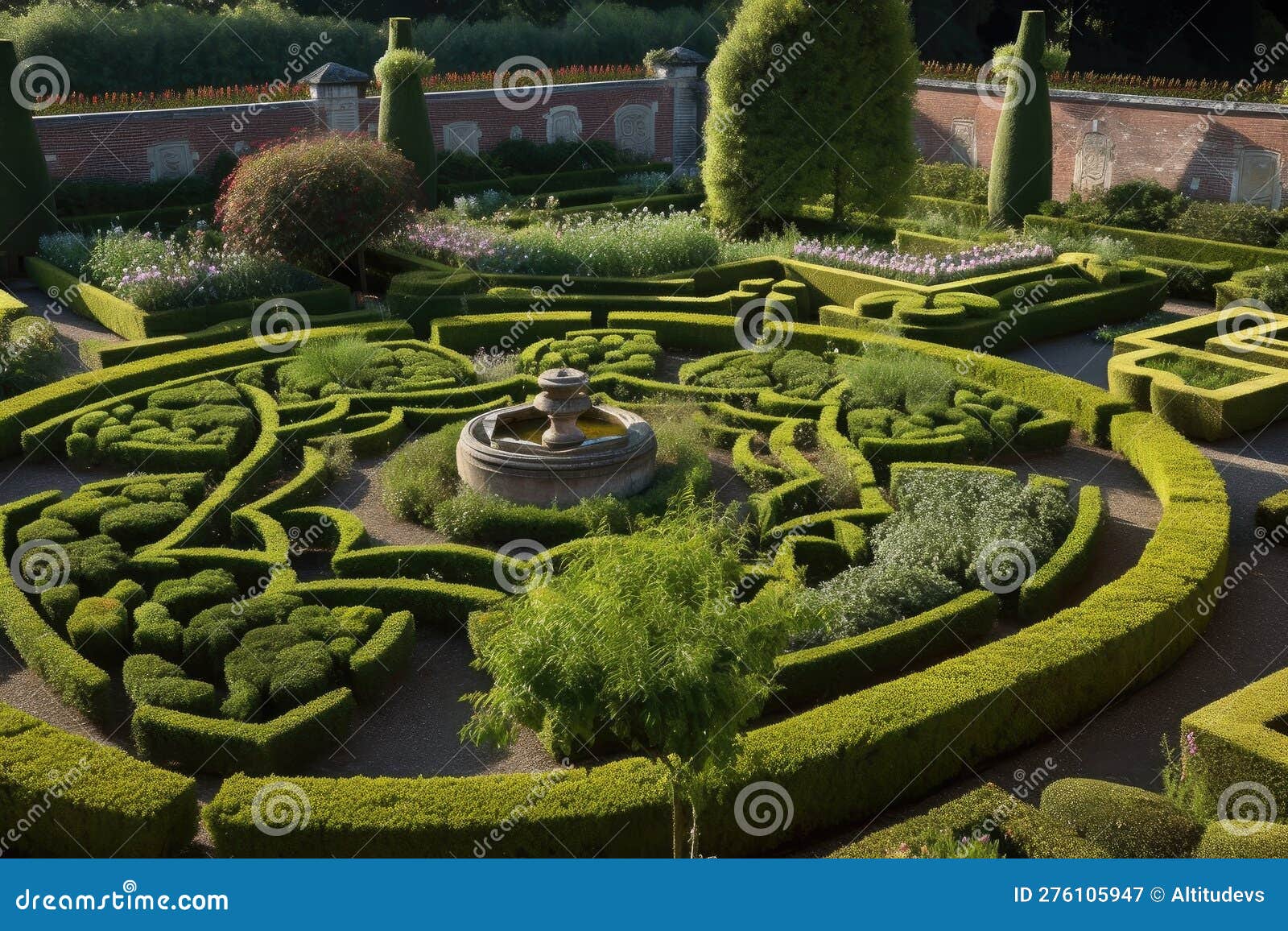 Formal Garden, with Plants in Geometric Patterns and Shapes Stock ...