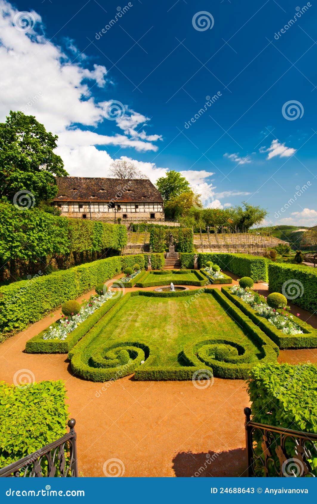 Formal Garden in Spring, Germany Stock Image - Image of picturesque ...