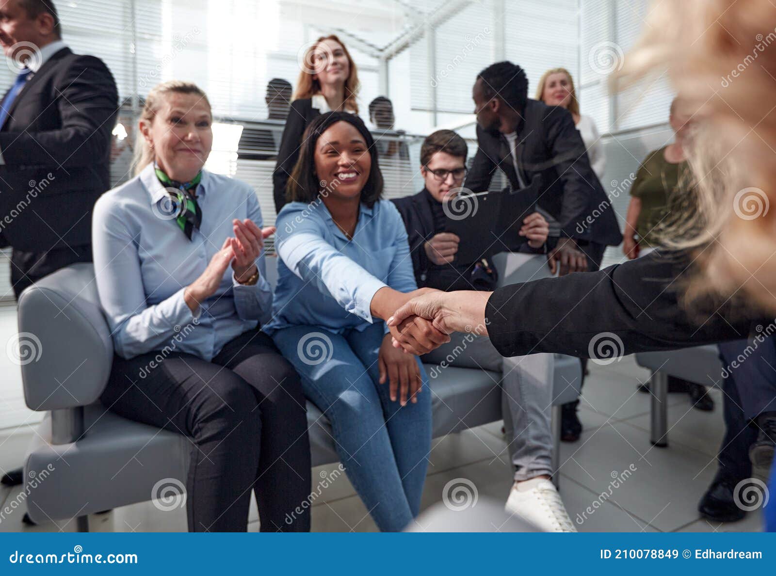 Formal Greeting of Employer and New Specialist after Interview Stock ...