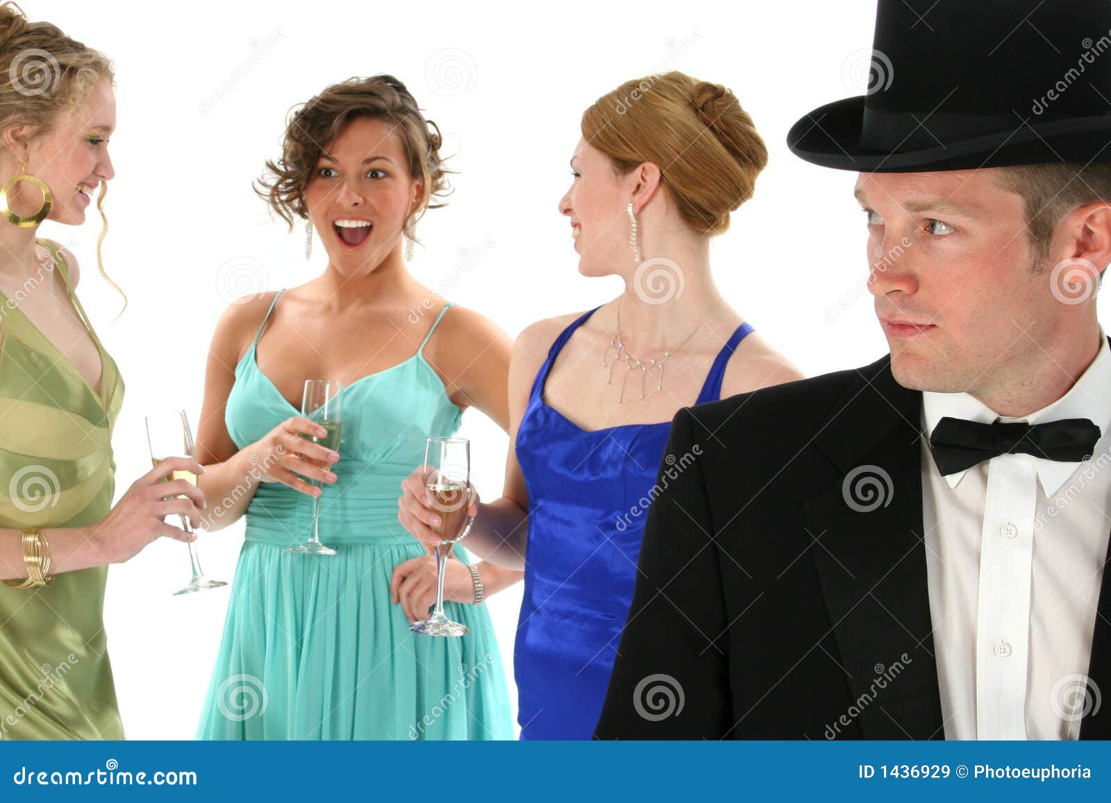 Formal Group stock image. Image of brunette, people, evening - 1436929