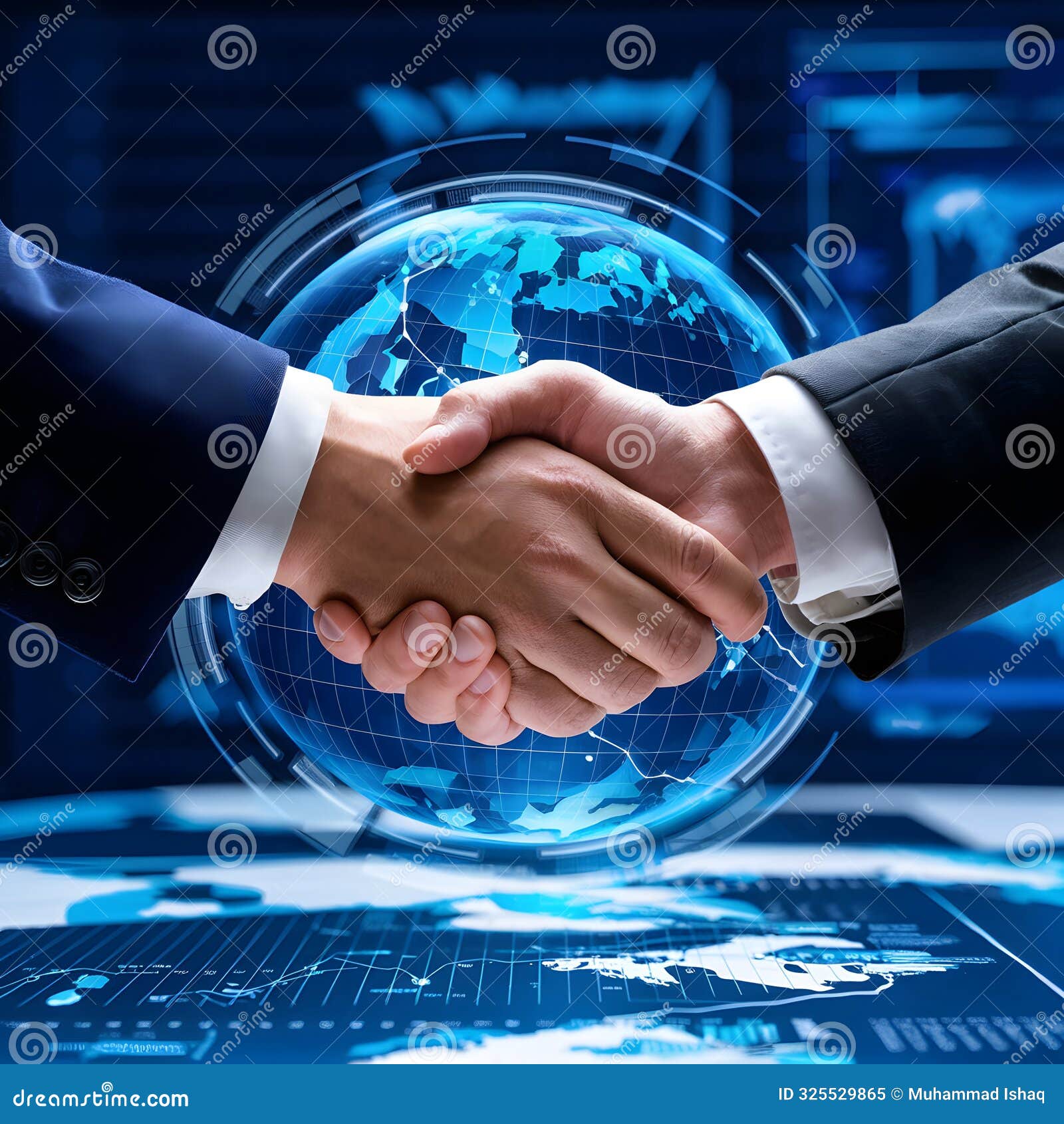 Formal Handshake Between Two Silhouettes Stock Photography ...
