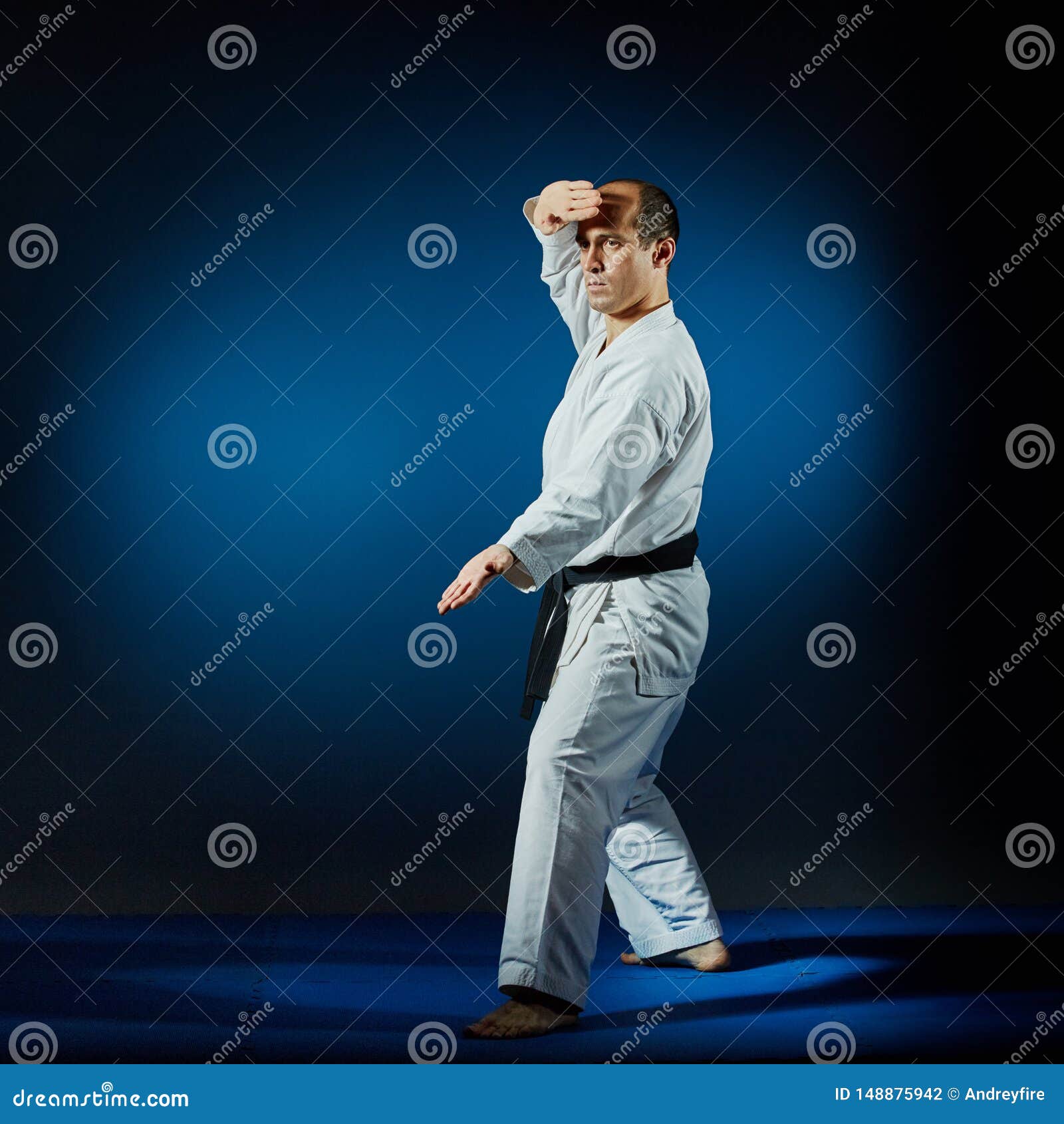 Formal Karate Exercises Trains an Active Man Stock Photo - Image of ...