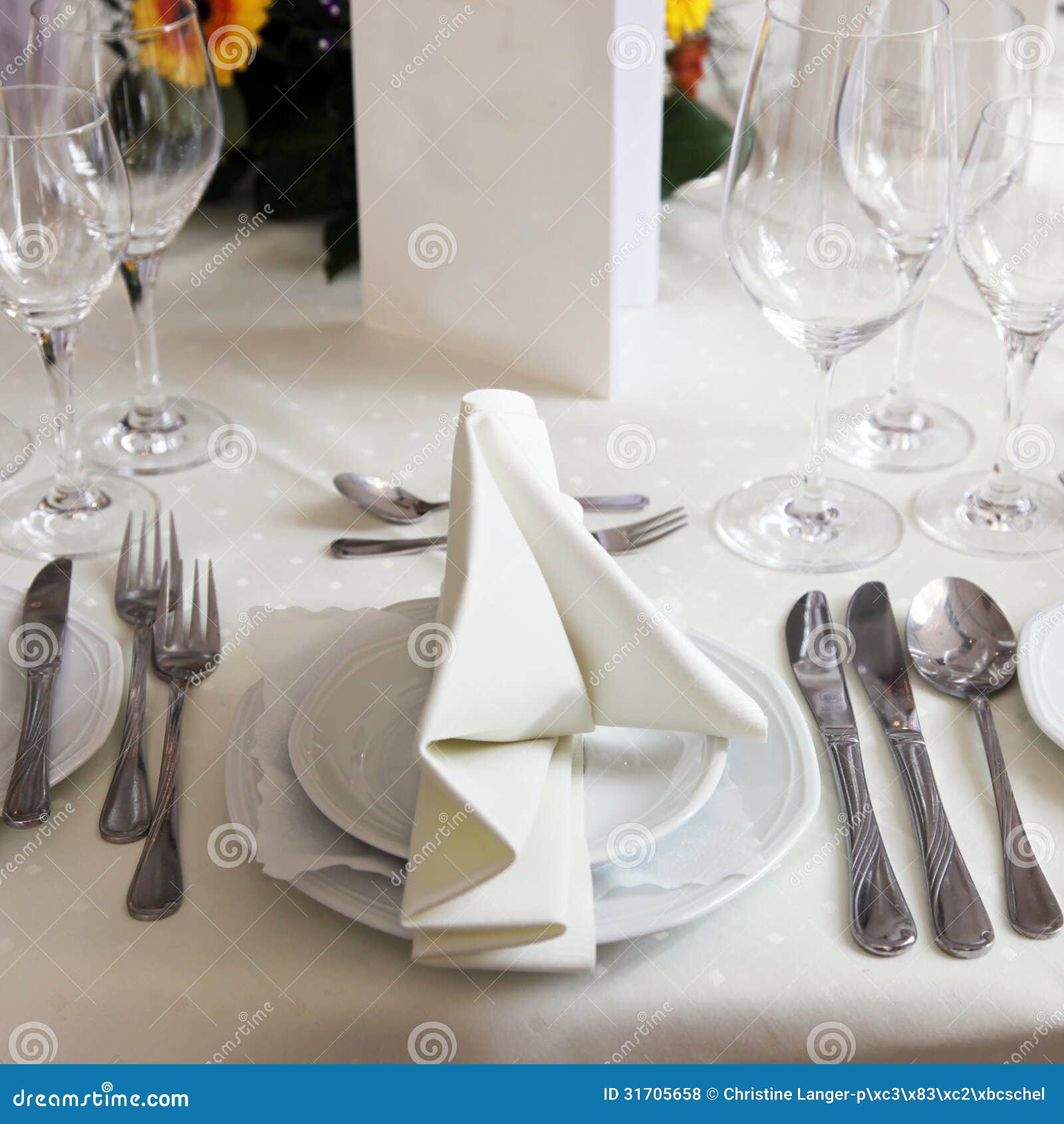 Formal ltable setting stock photo. Image of catering - 31705658