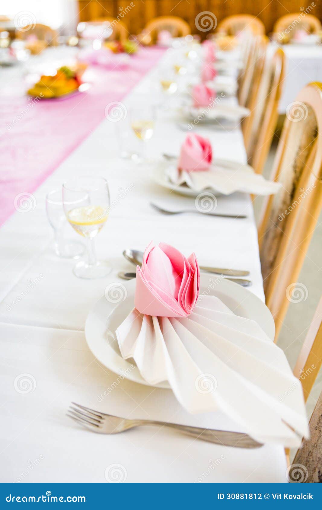Formal Table with Napkins Ready for Stock Photo - Image of luxury ...