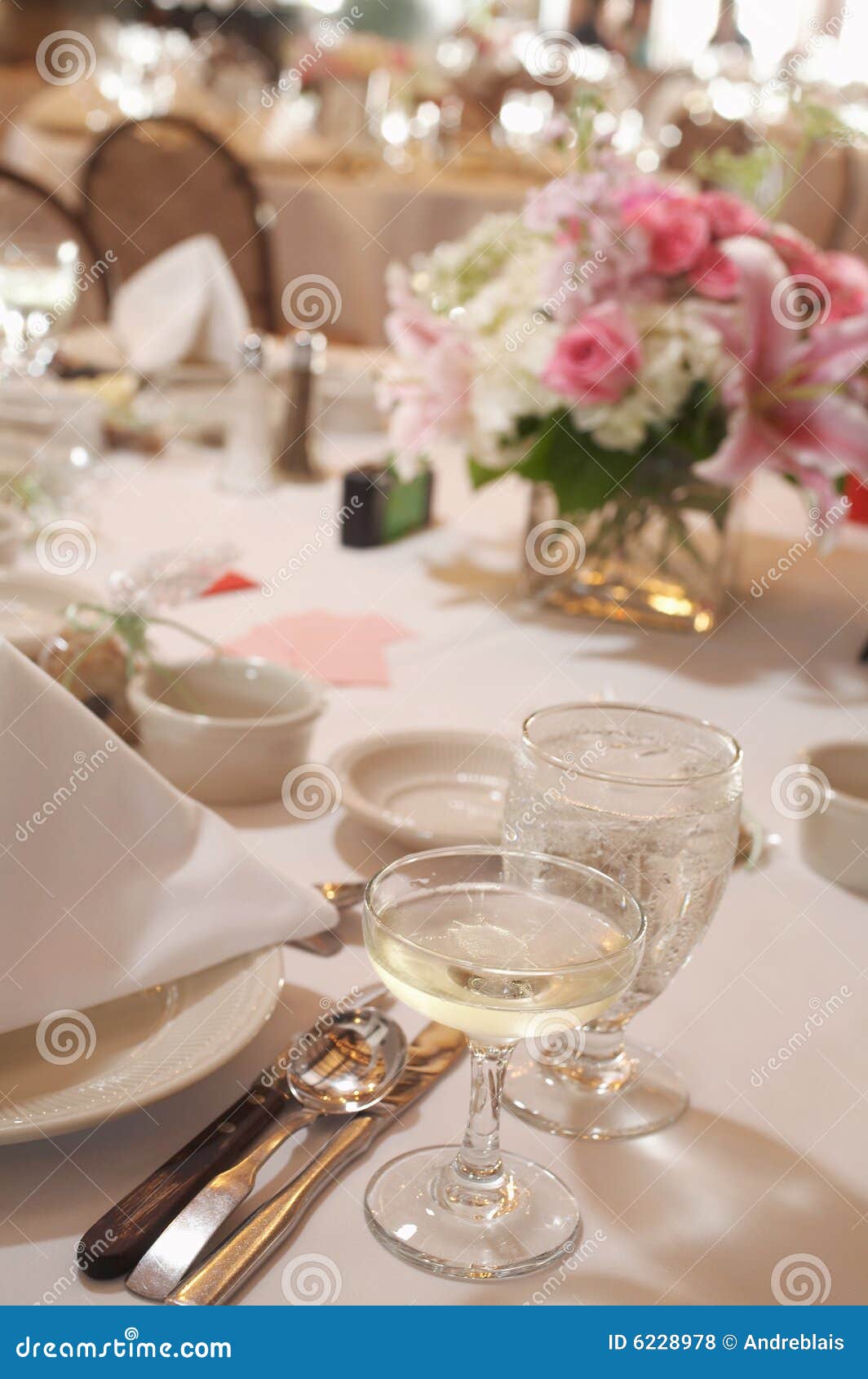 Formal Table Setting stock photo. Image of bouquet, interior - 6228978