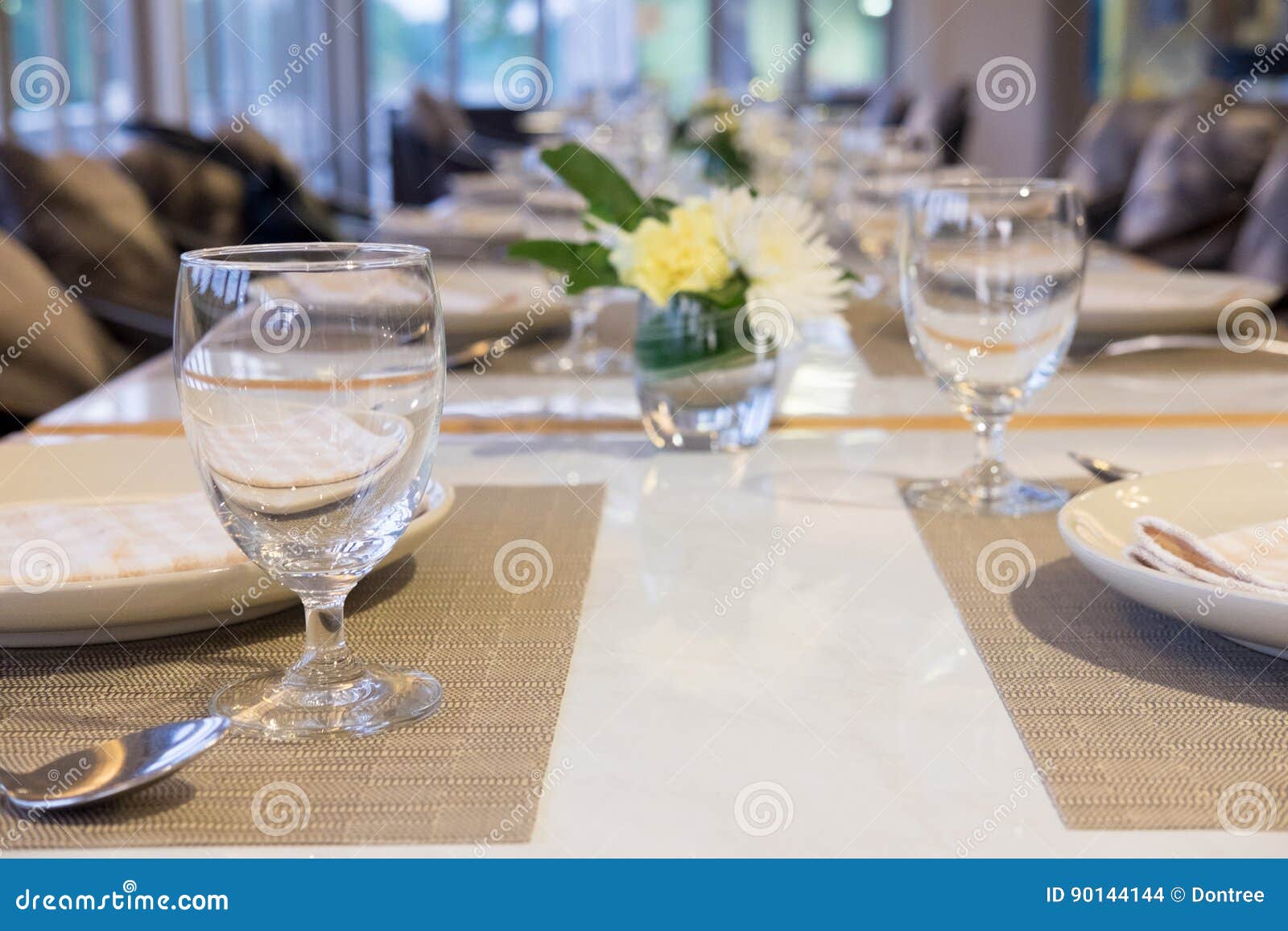 Formal table setting stock photo. Image of flowers, restaurant - 90144144