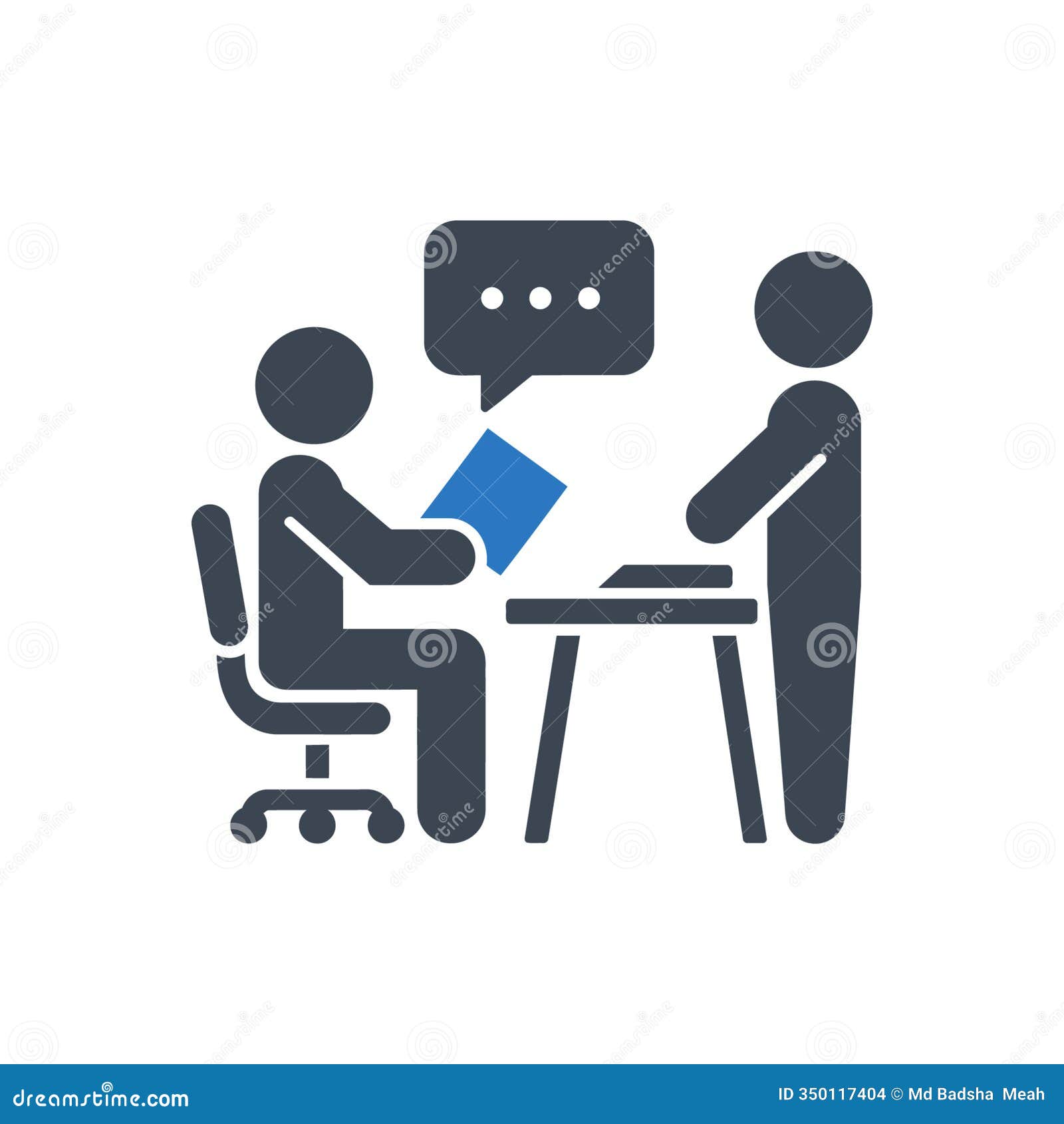 Formal Work Meeting Icon stock vector. Illustration of document - 350117404