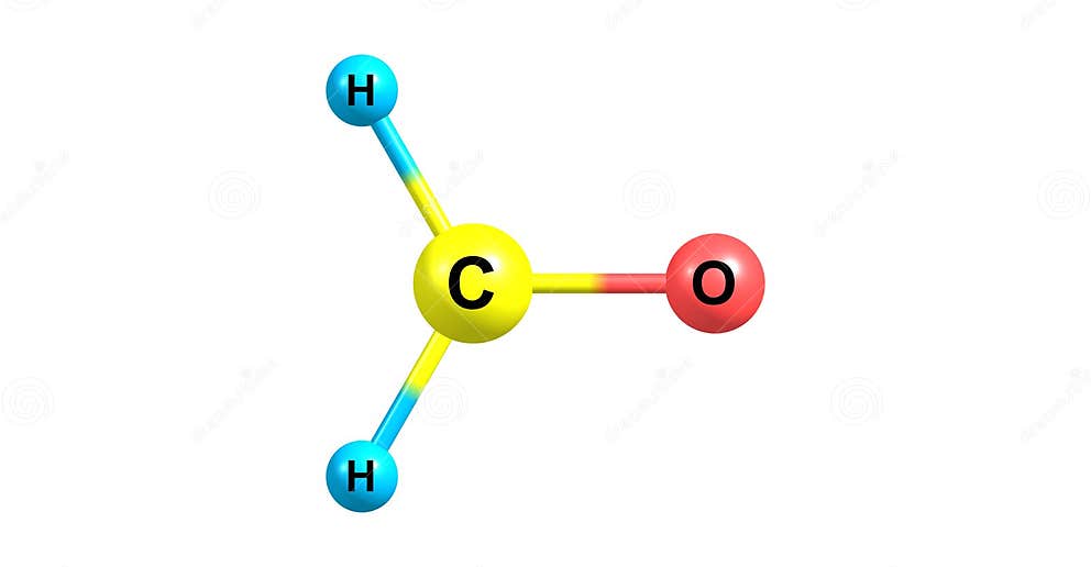 Formaldehyde Molecular Structure Isolated on White Stock Illustration ...
