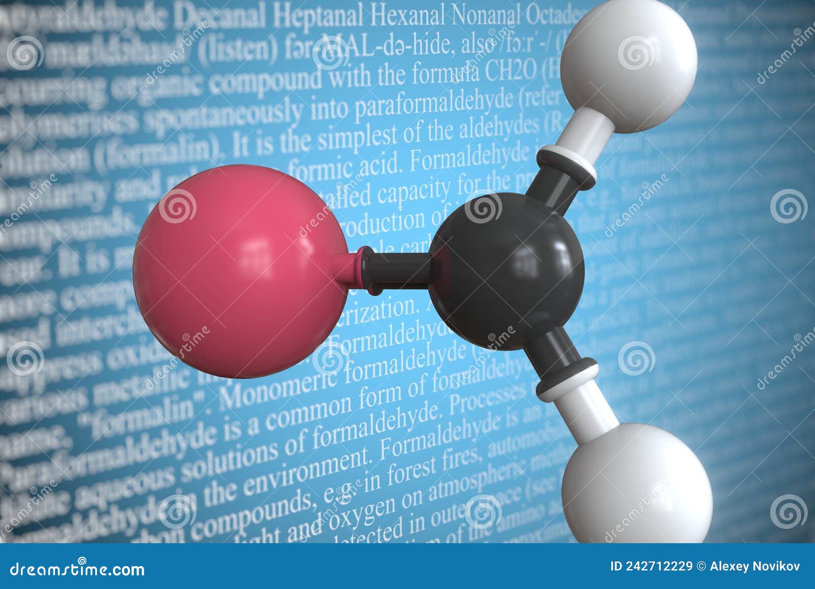 Formaldehyde Scientific Molecular Model, 3D Rendering Stock ...