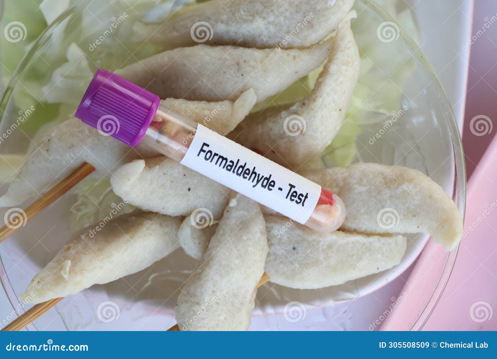 Formaldehyde Test, Food Sample To Analyze in the Laboratory Stock Image ...