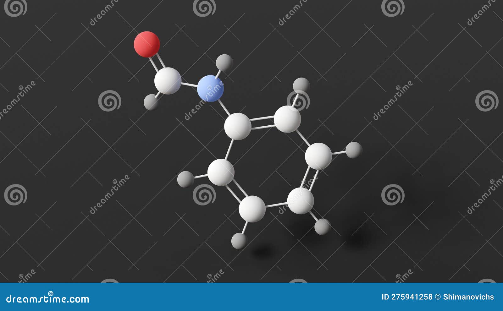 Formanilide Molecule, Molecular Structure, Formamide Aniline, Ball and ...