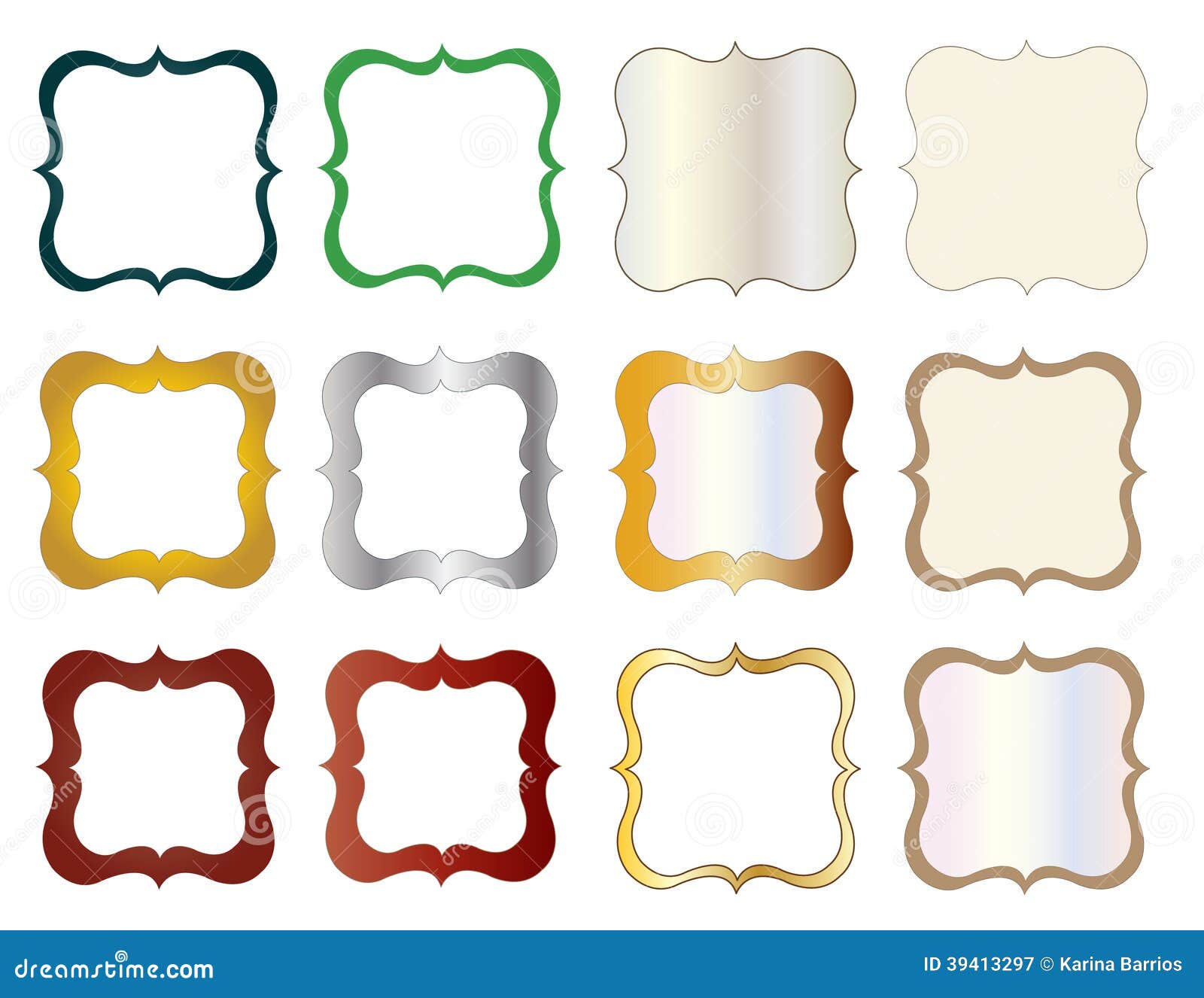 Formas De Kit Vector Frames Y Del Diario Ilustración del Vector ...